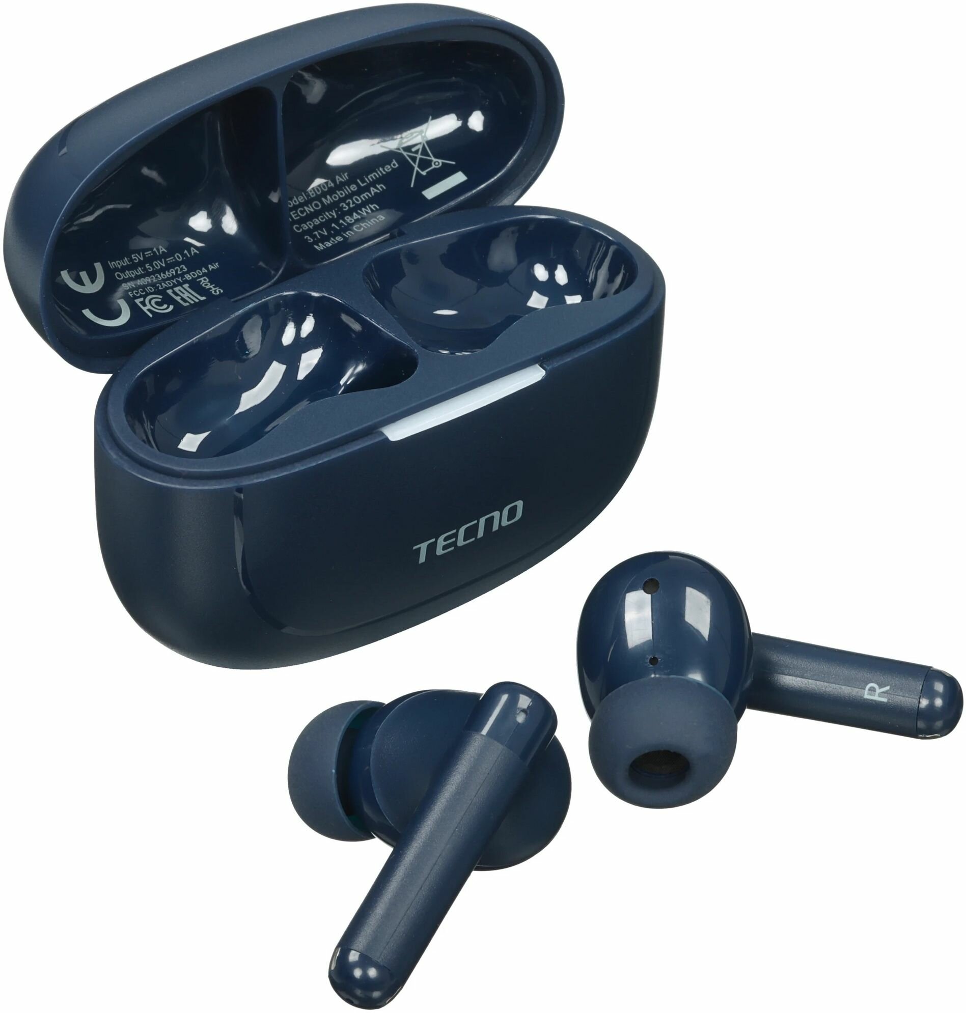 Наушники Tecno Buds 4 Air BD04 синий беспроводные