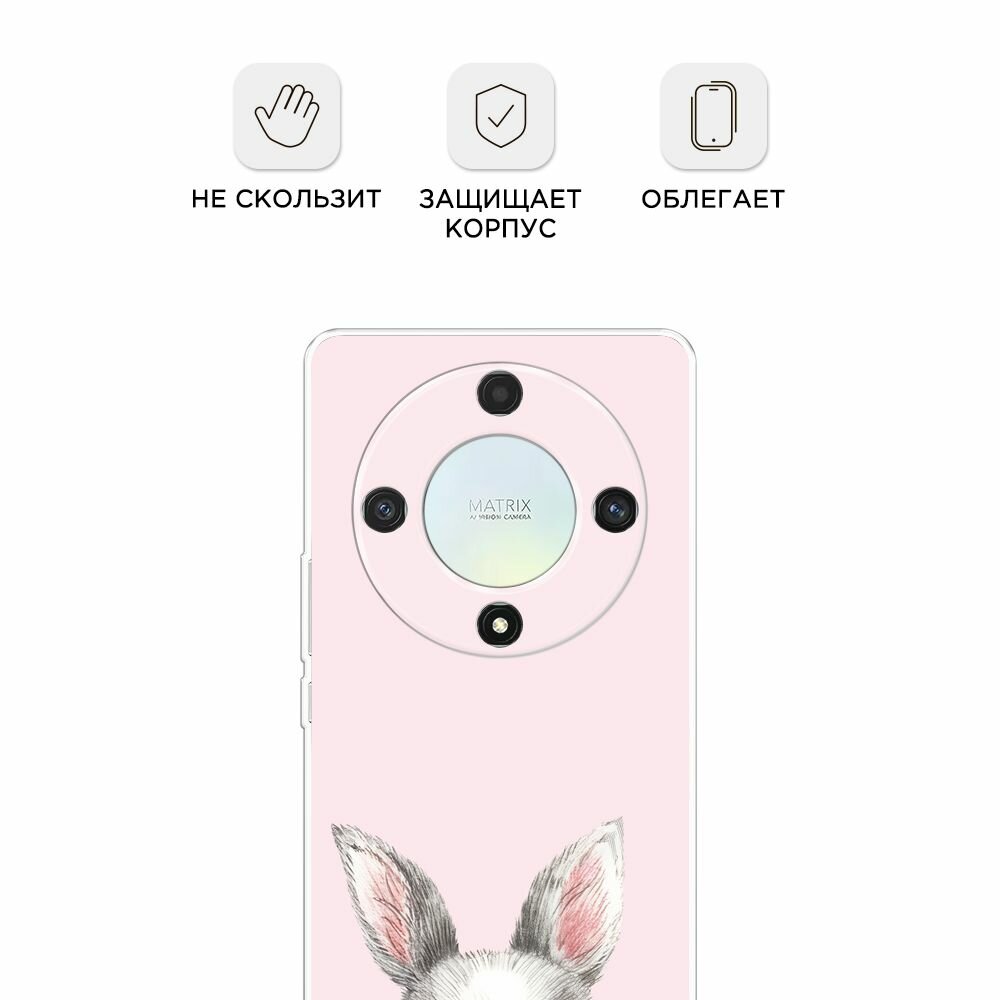 Чехол на Honor X9A / Хонор X9A с принтом "Карандашный кролик 1 - 8 марта" — фото 1