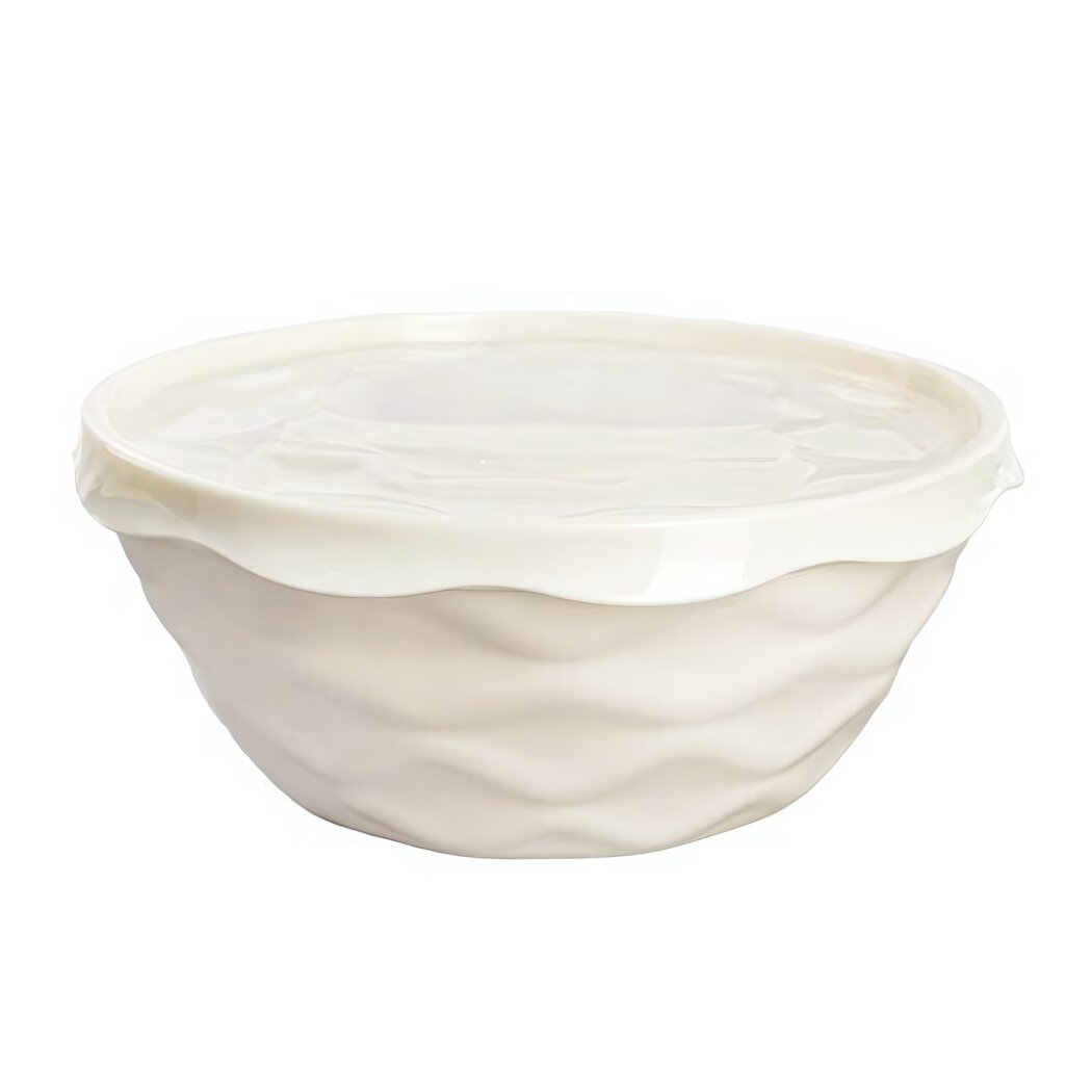 Салатник "Modena" 2,5л с крышкой, полипропилен, светло-бежевый, для сервировки