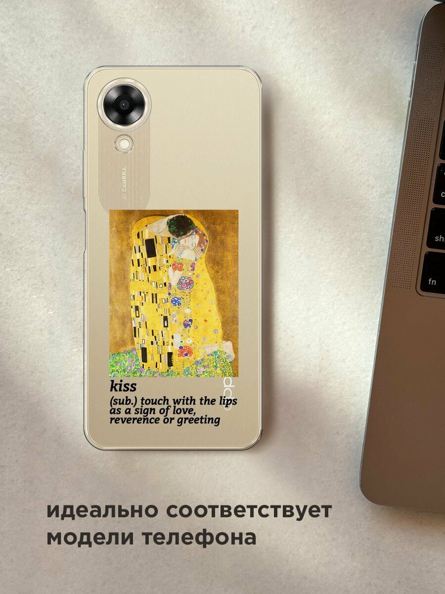 Чехол на Oppo A17K / Оппо A17K с принтом "The kiss", прозрачный — фото 1