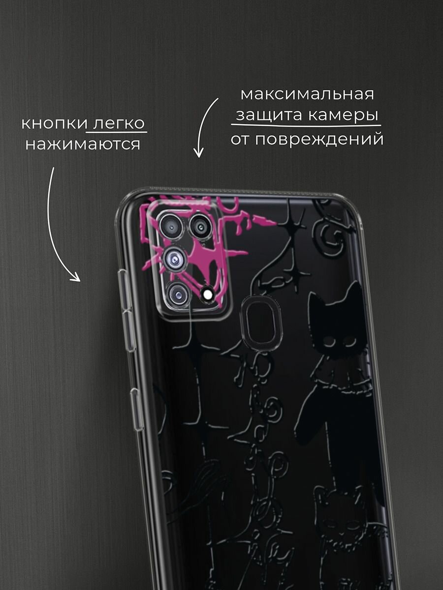 Чехол на Samsung Galaxy M31 / Самсунг Галакси М31 с принтом "Готические котики" — фото 1