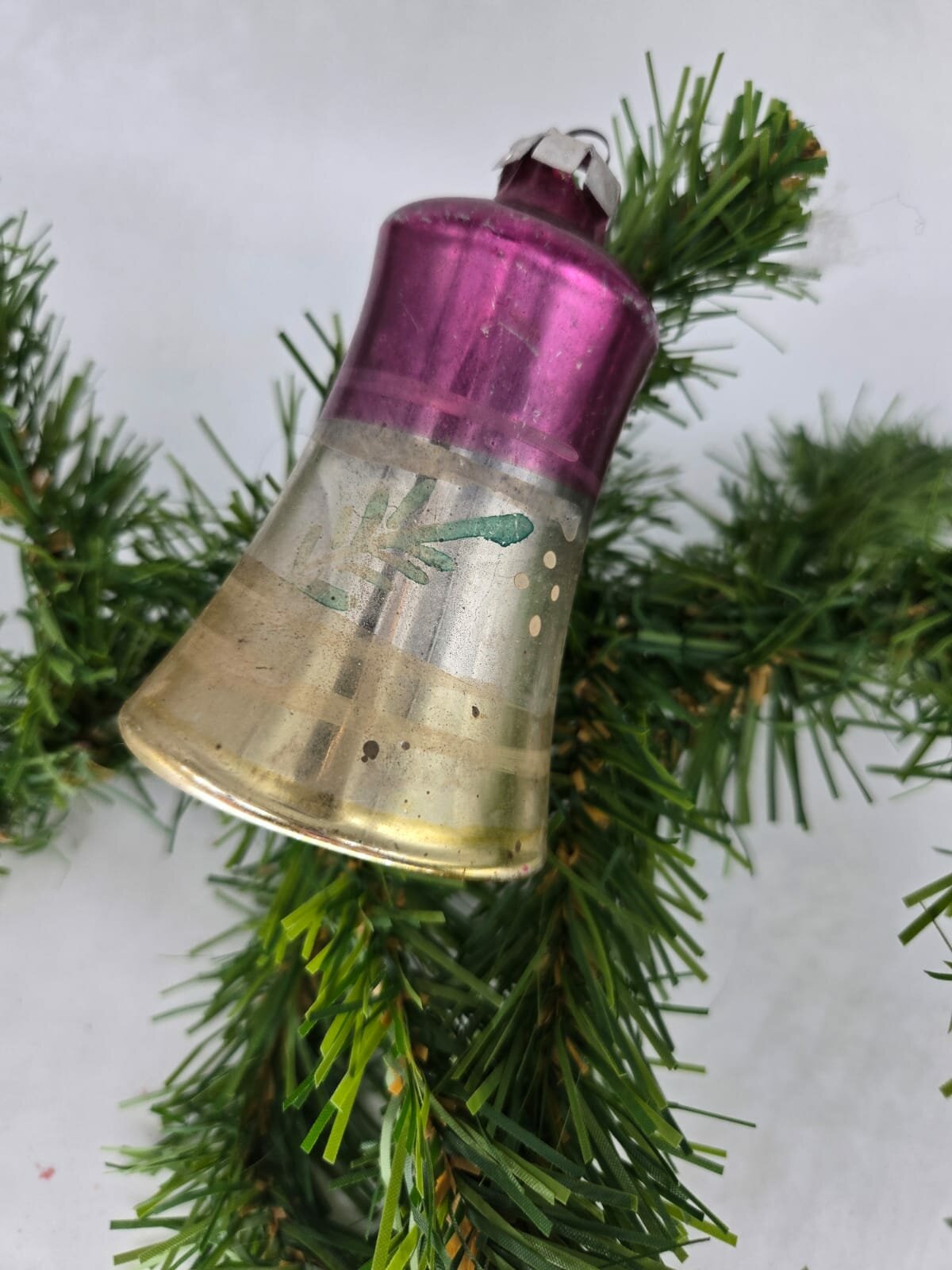 Елочная игрушка Колокольчик винтажная советская, стекло, СССР