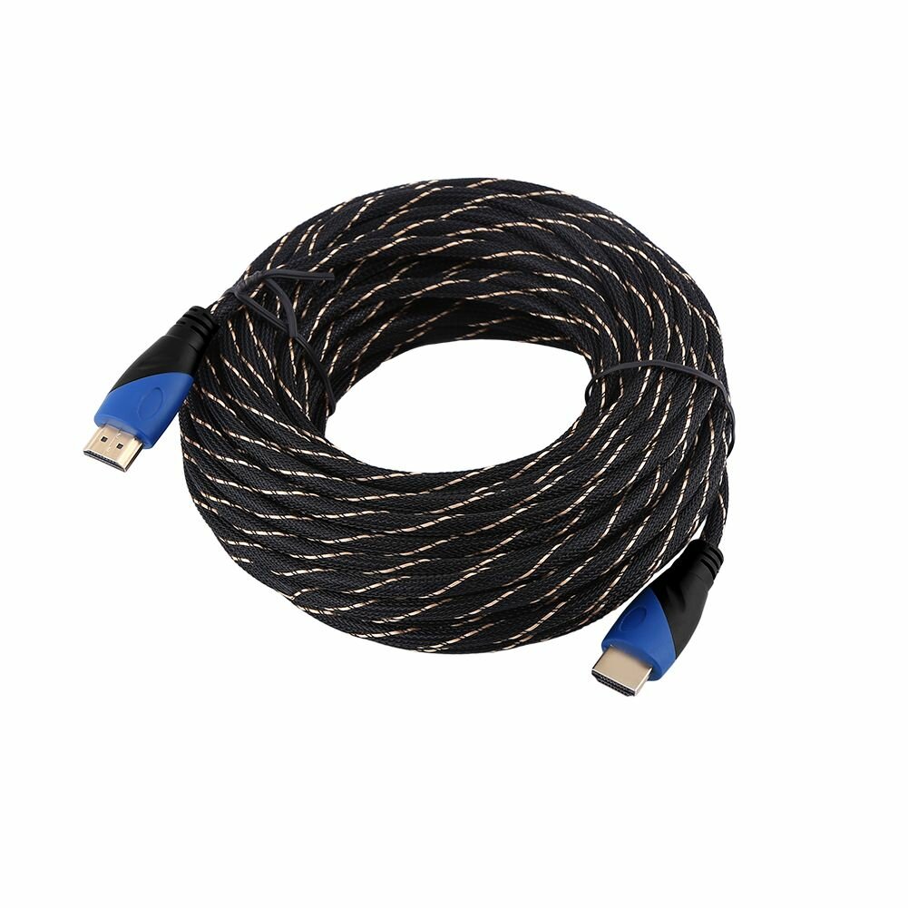 Кабель HDMI плетеный, 1080p, позолоченные разъемы, 15 м