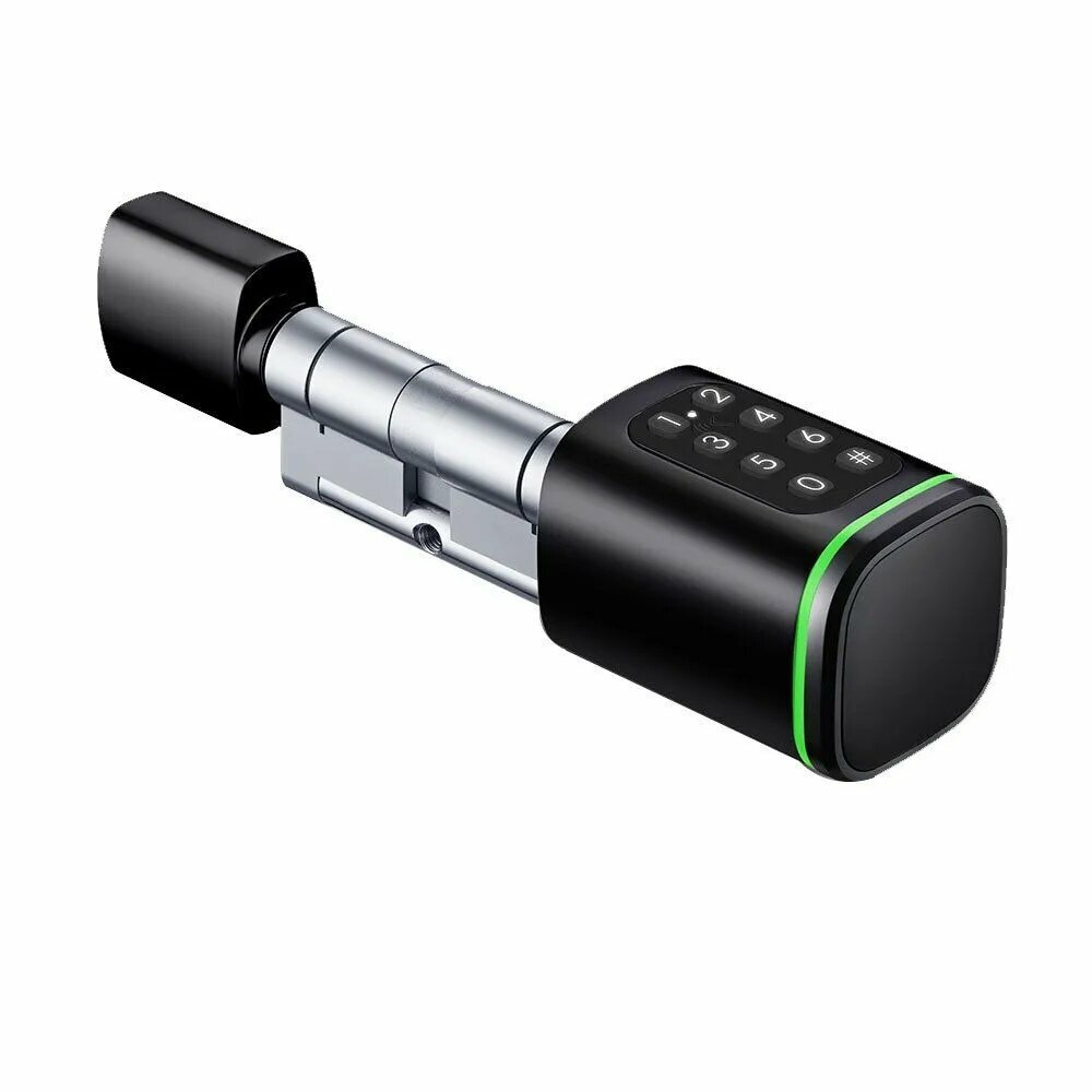 Умный замок-цилиндр Tuya Bluetooth деревянный дверной замок M9 черный/серебристый