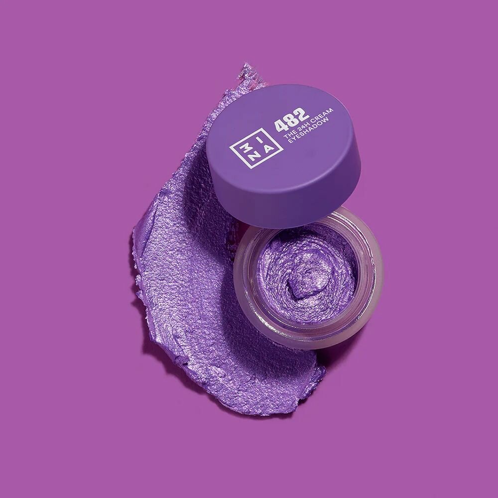 Кремовые Тени для Век 3INA (Мина, Зина) The 24h Cream Eyeshadow - тон 482 (Ярко-Фиолетовый)