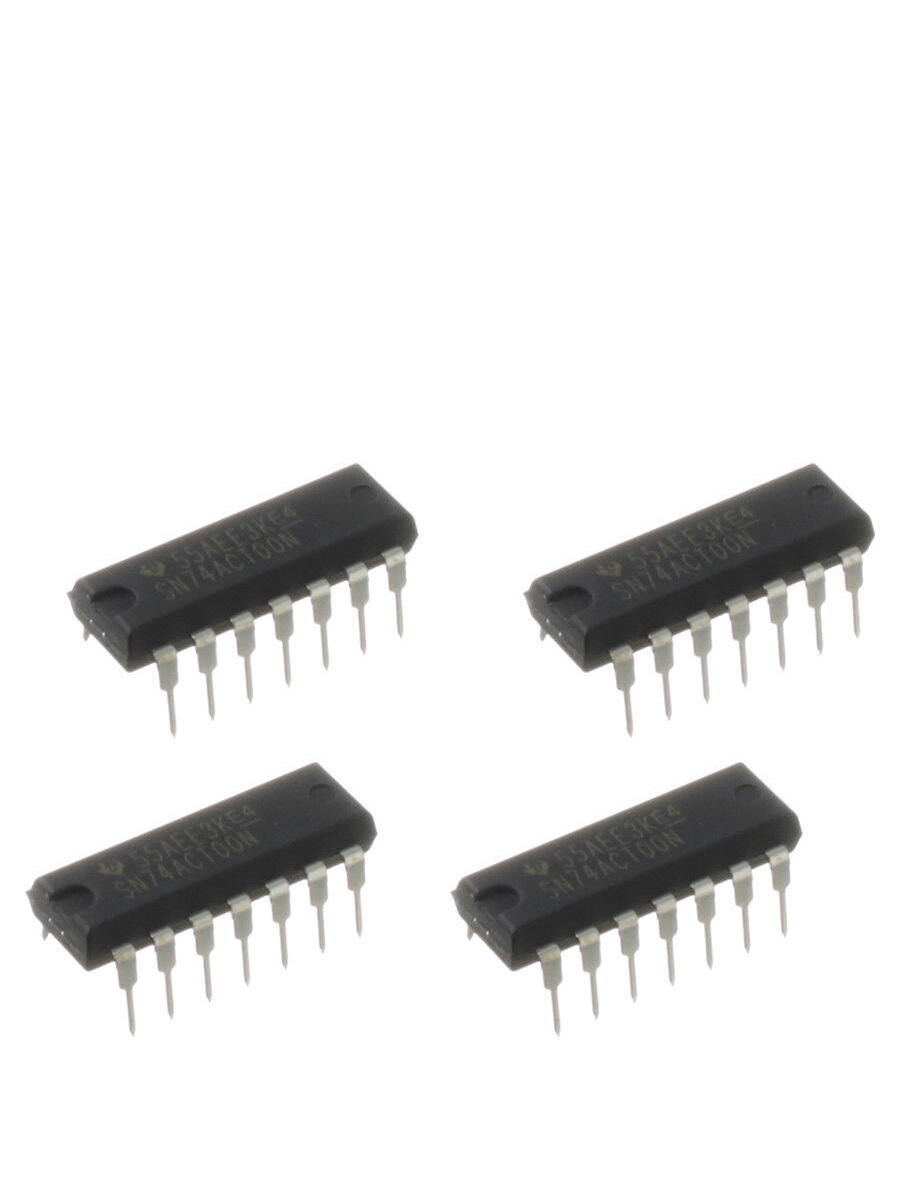Микросхема 74ACT00N (ЛА3) DIP14 Texas (упаковка 4шт)