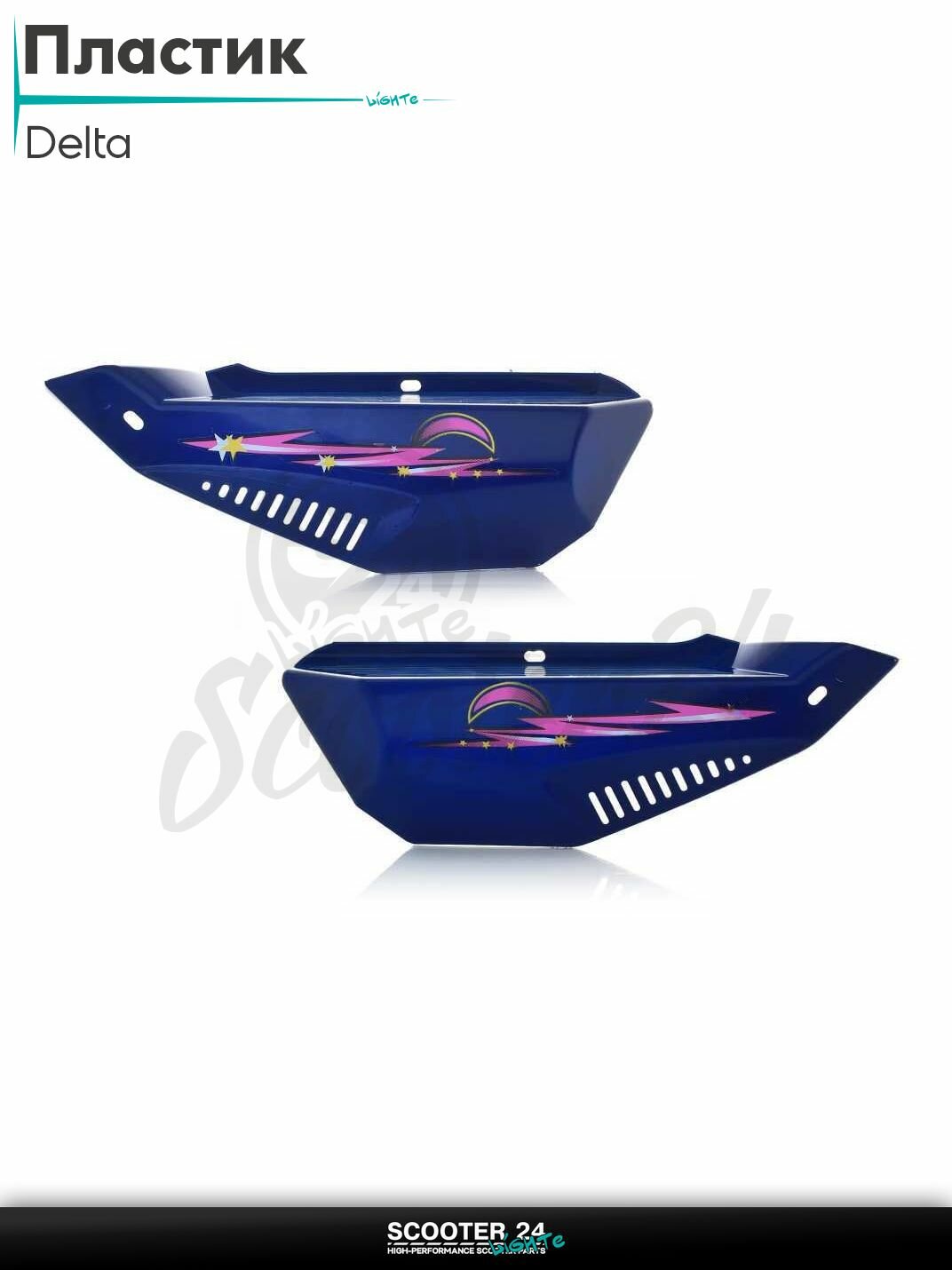 Пластик на мопед Delta / Дельта бардачка синий "LIPAI"