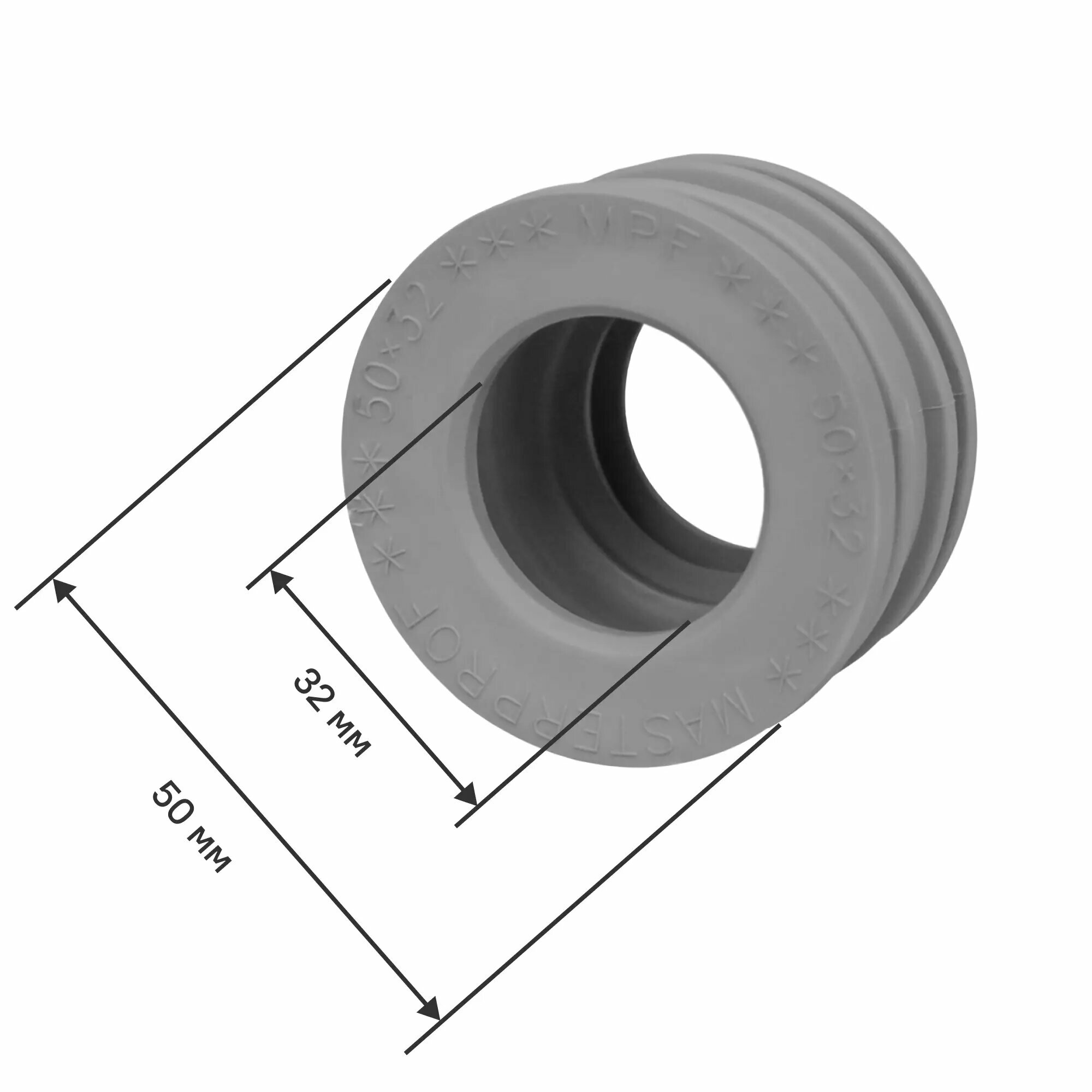 MPF Манжета сантехническая переходная 50x32 мм для соединения труб ПВХ и металла