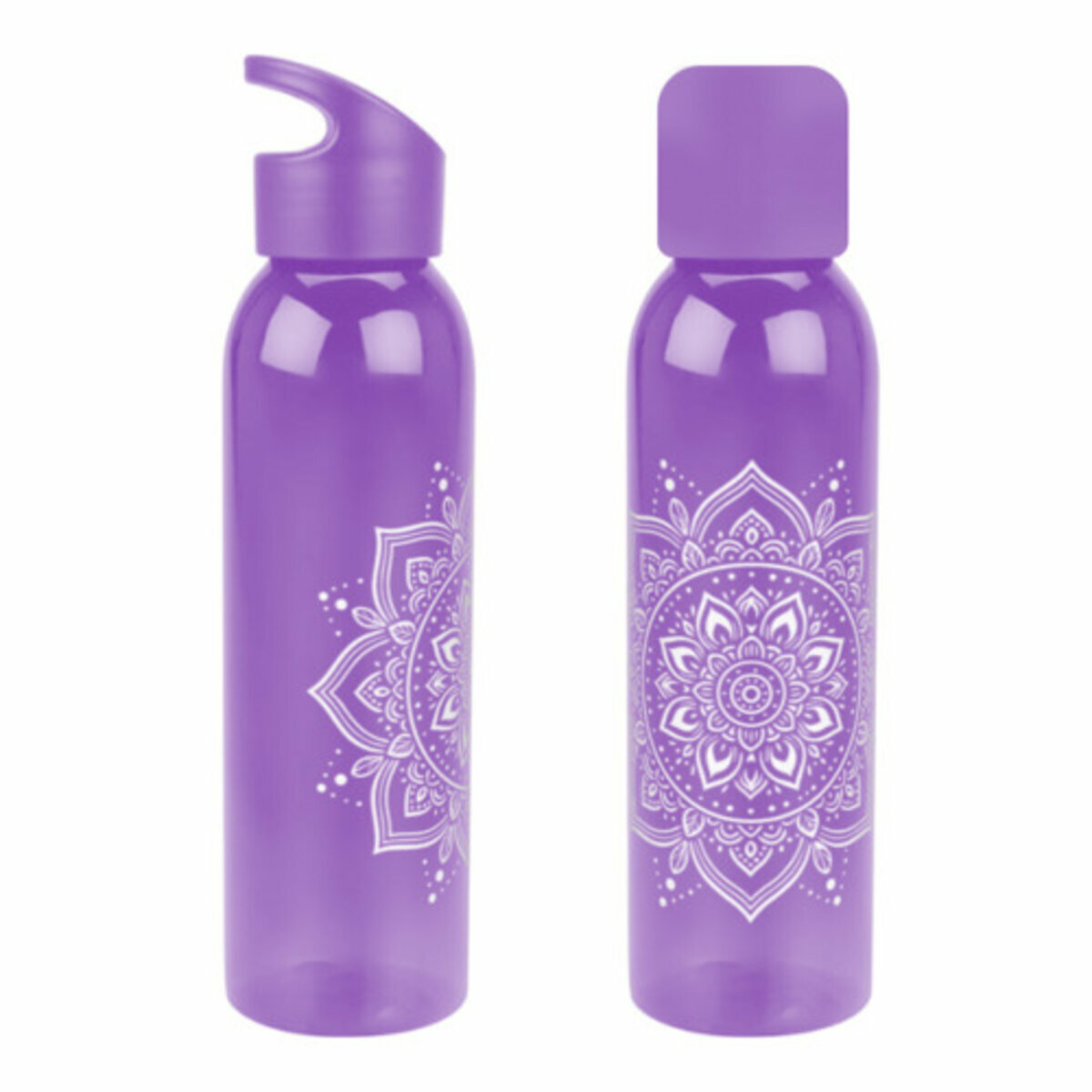 Бутылка для воды «Мандала, оберег на удачу, здоровье, Узор» (фиолетовый)
