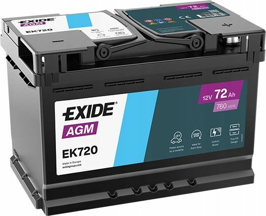 Аккумуляторная батарея EXIDE AGM 72Ah (70Ah) 760A EK720 (EK700) ORIGINAL start-stop webasto