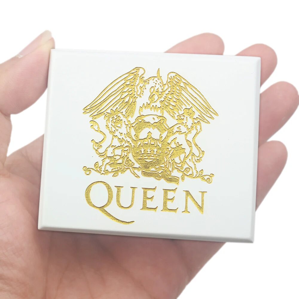 Sinzyo QUEEN-We are the champions white with mirror Music Box Carved Mechanism Musical Wind Up Gift for Christmas