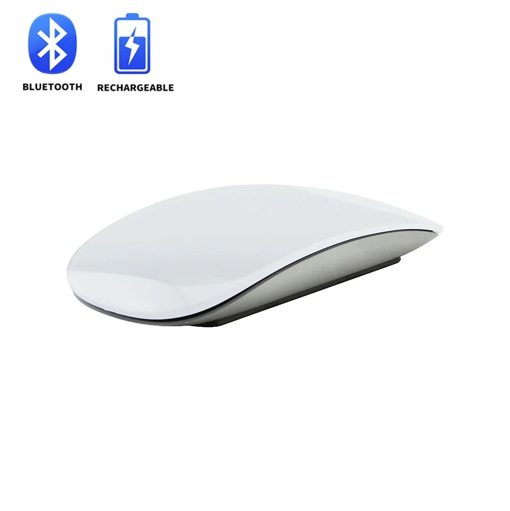 Волшебная мышь для Apple, перезаряжаемая беспроводная мышь Bluetooth 5,0, эргономичная ультратонкая бесшумная мышь для IOS Mac Microsoft, ноутбуков, Bluetooth White