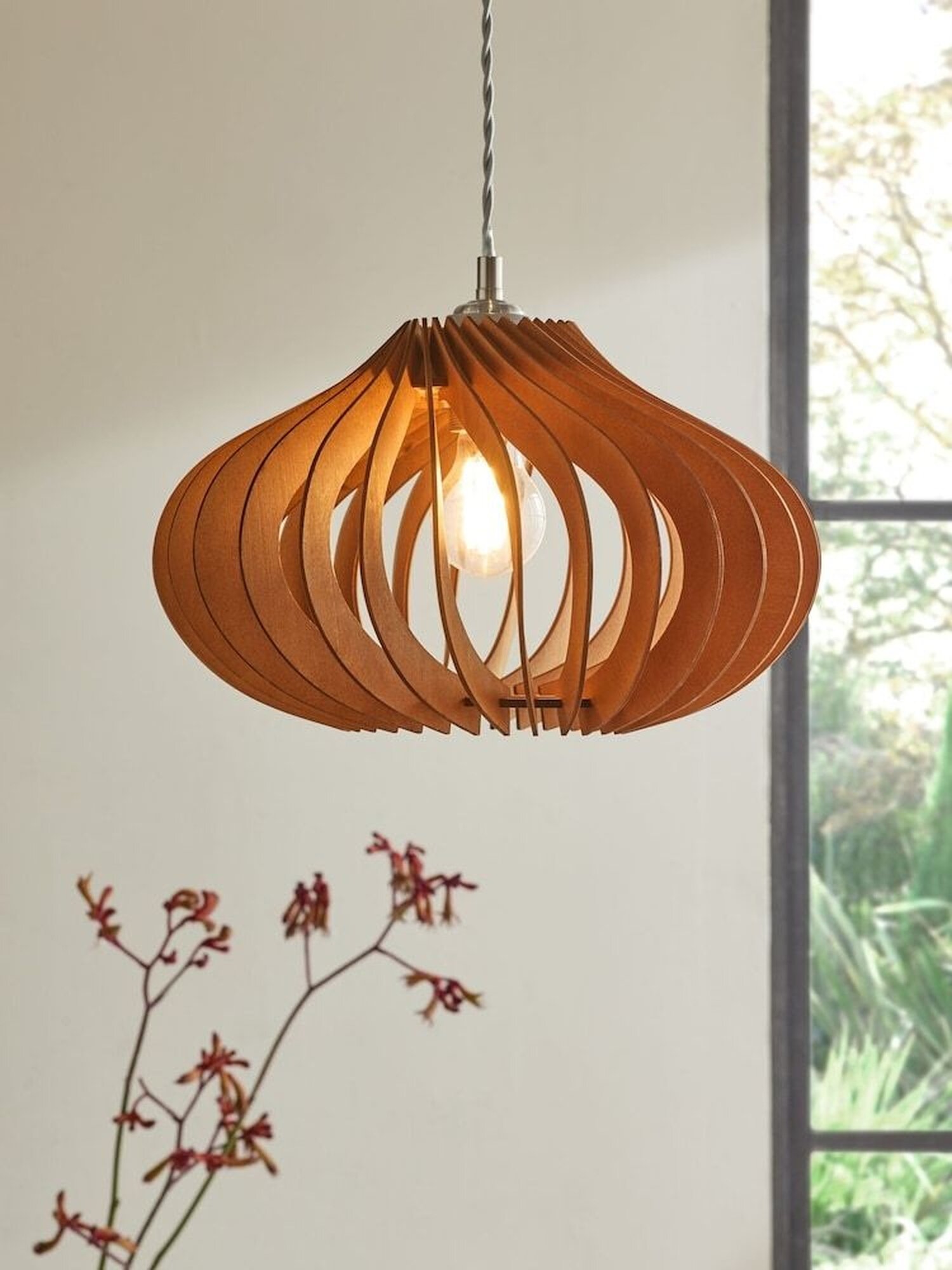 Абажур NEXT Anders Twist, дерево, размер 21,5x35 см, коричневый