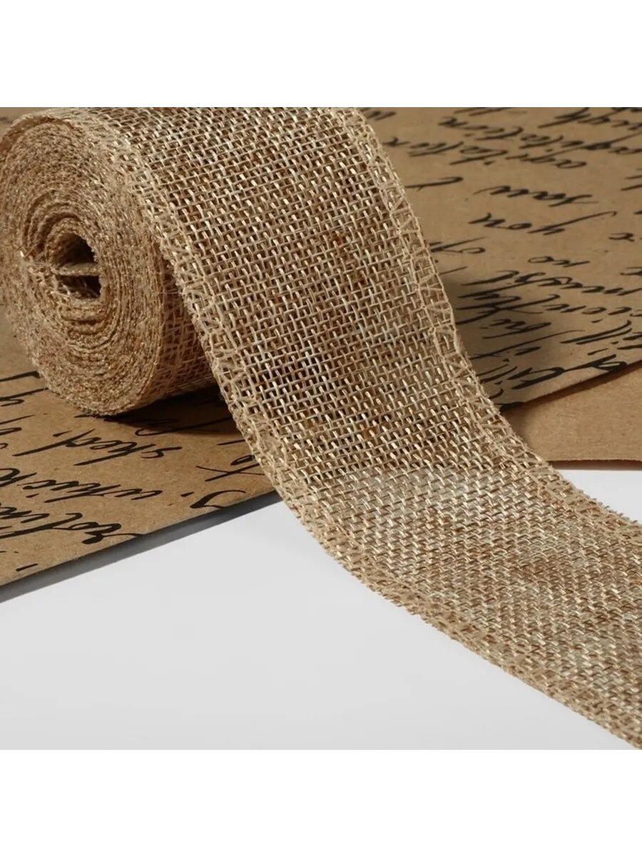 Джутовая лента для декора и творчества