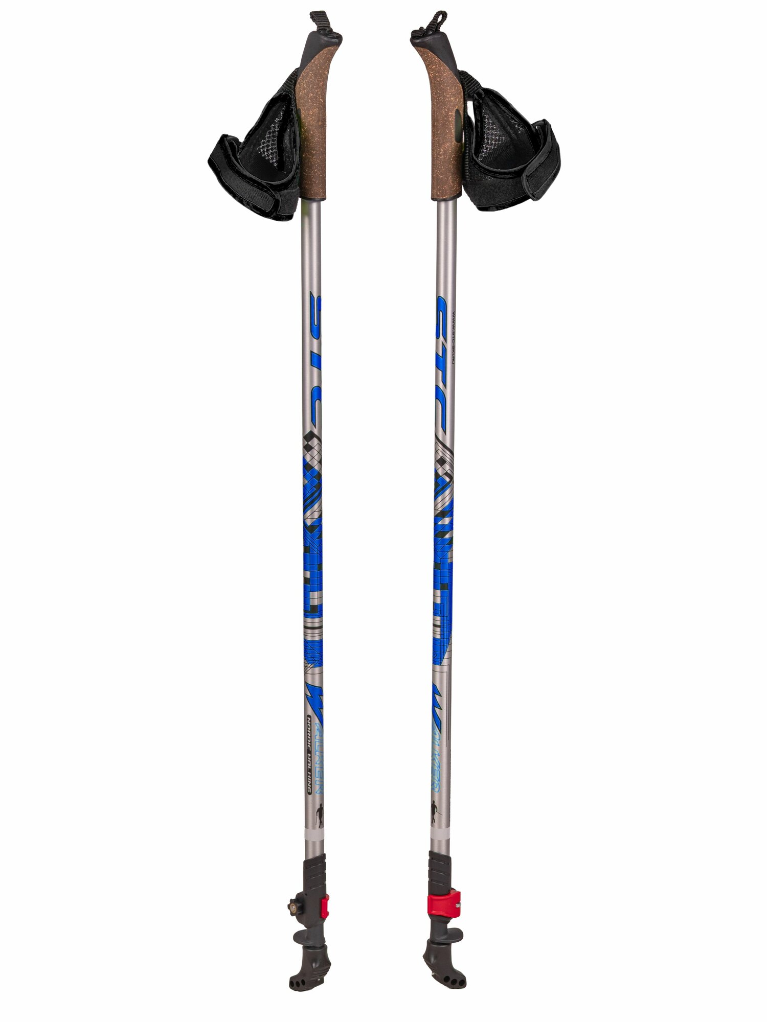 Скандинавские палки STC WALKER BLUE алюминий телескопические 100-135 см