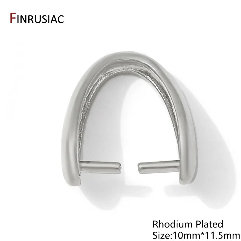 Бейлы для кулонов FINRUSIAC, Rhodium Plated, 10mm*11.5mm