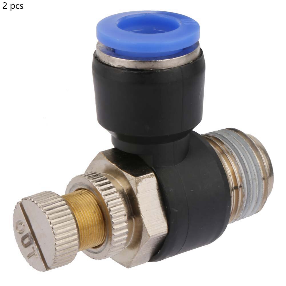 Регулятор скорости воздушного потока, 2 шт, трубка, пневматический фитинг, регулирующий клапан SL10-03