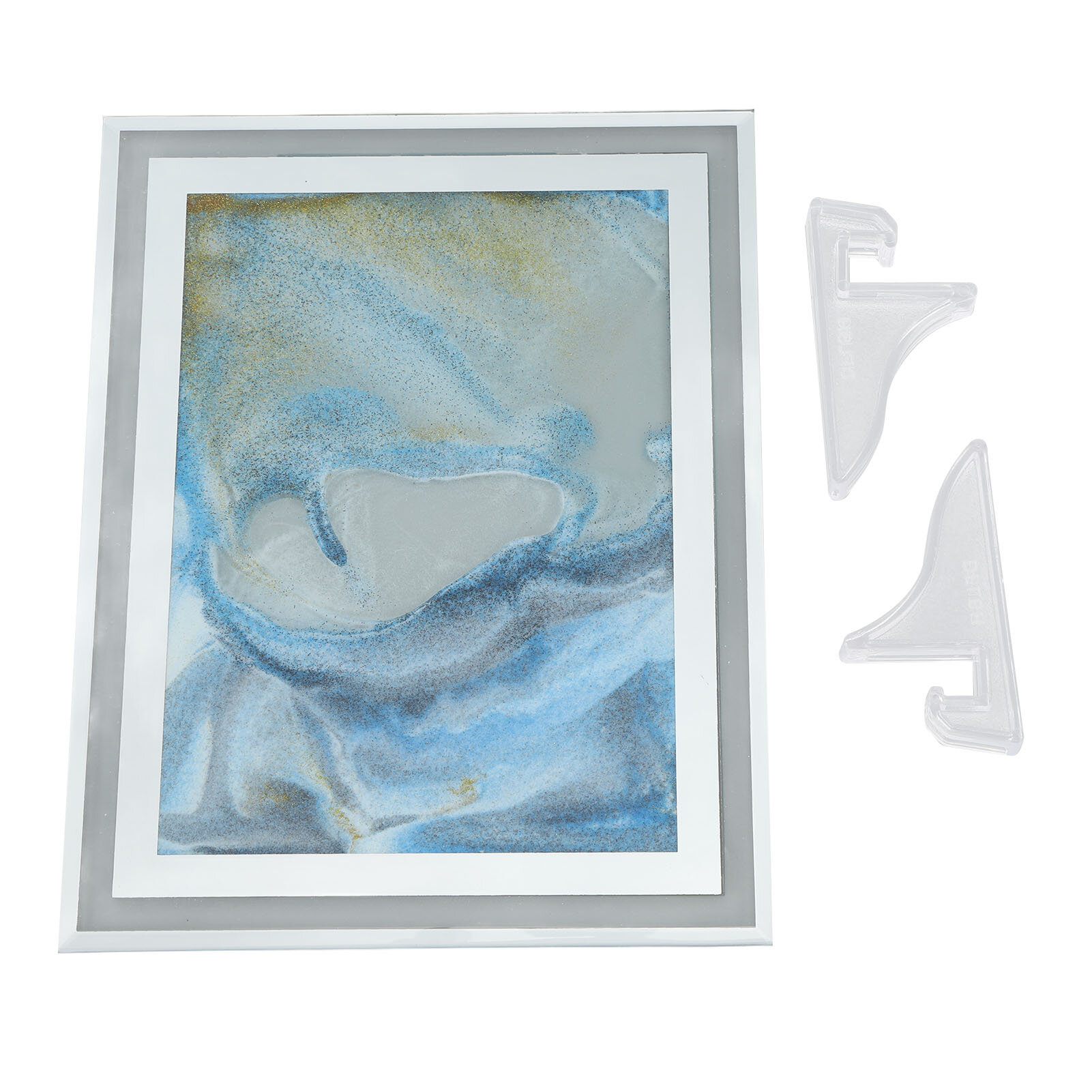 Движущийся песок, художественная живопись, украшение, жидкий песок, художественная картина, движущийся рабочий стол, тревога, релаксация, украшение для рабочего стола, синий