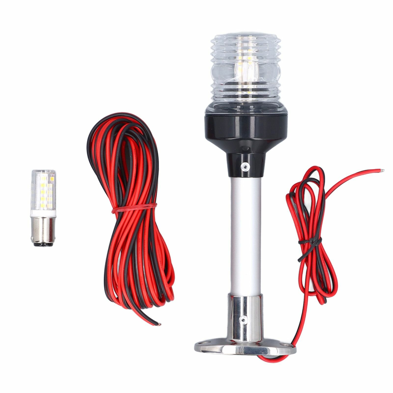 Светодиодный кормовой фонарь для лодки 6 дюймов 2NM Видимость 4000 4500K Белый 360 градусов круговой навигационный якорный фонарь IP66