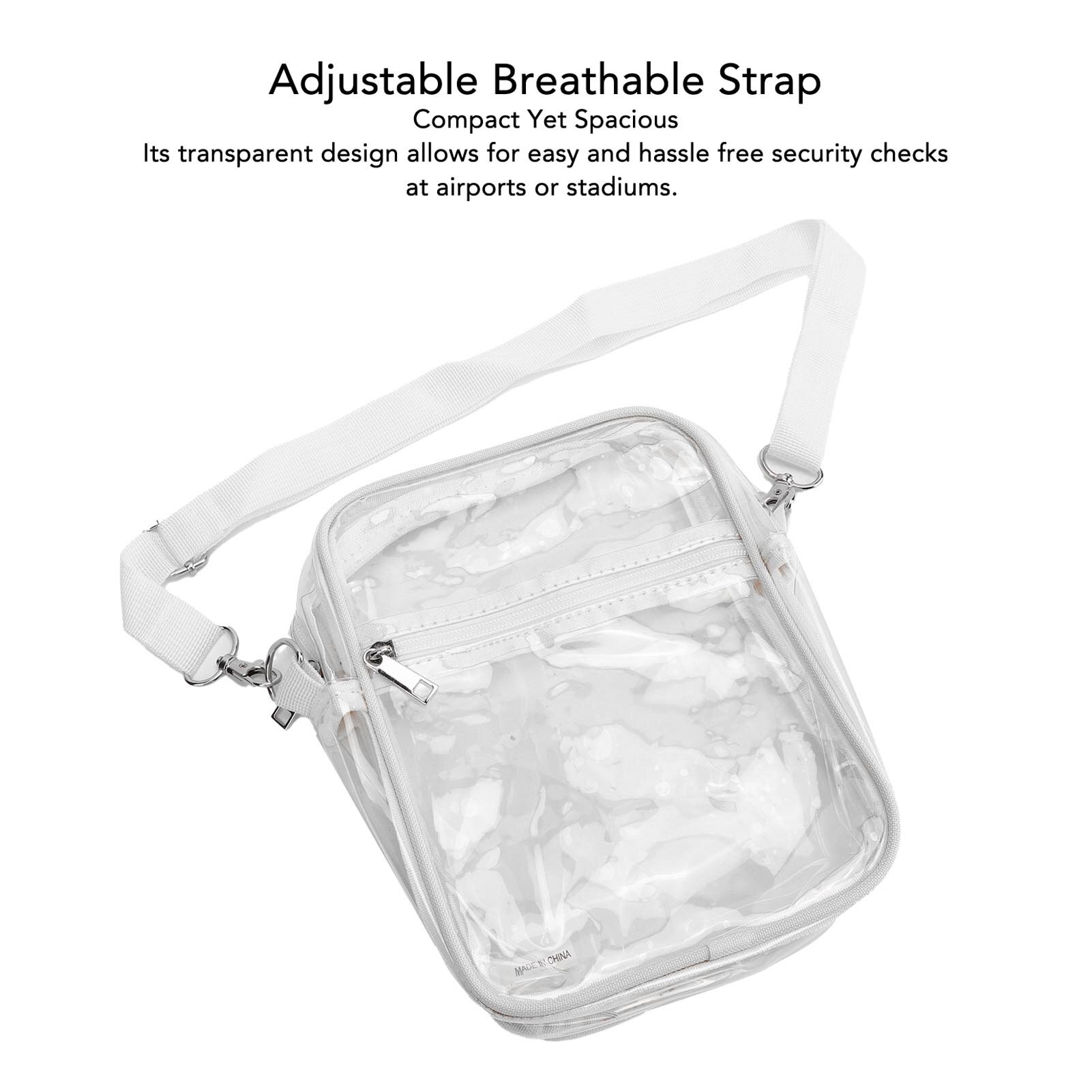 Прозрачная сумка-мессенджер из ПВХ, прозрачная молния, водонепроницаемая регулируемая сумка-мессенджер, сумка через плечо для мальчиков и девочек, белая