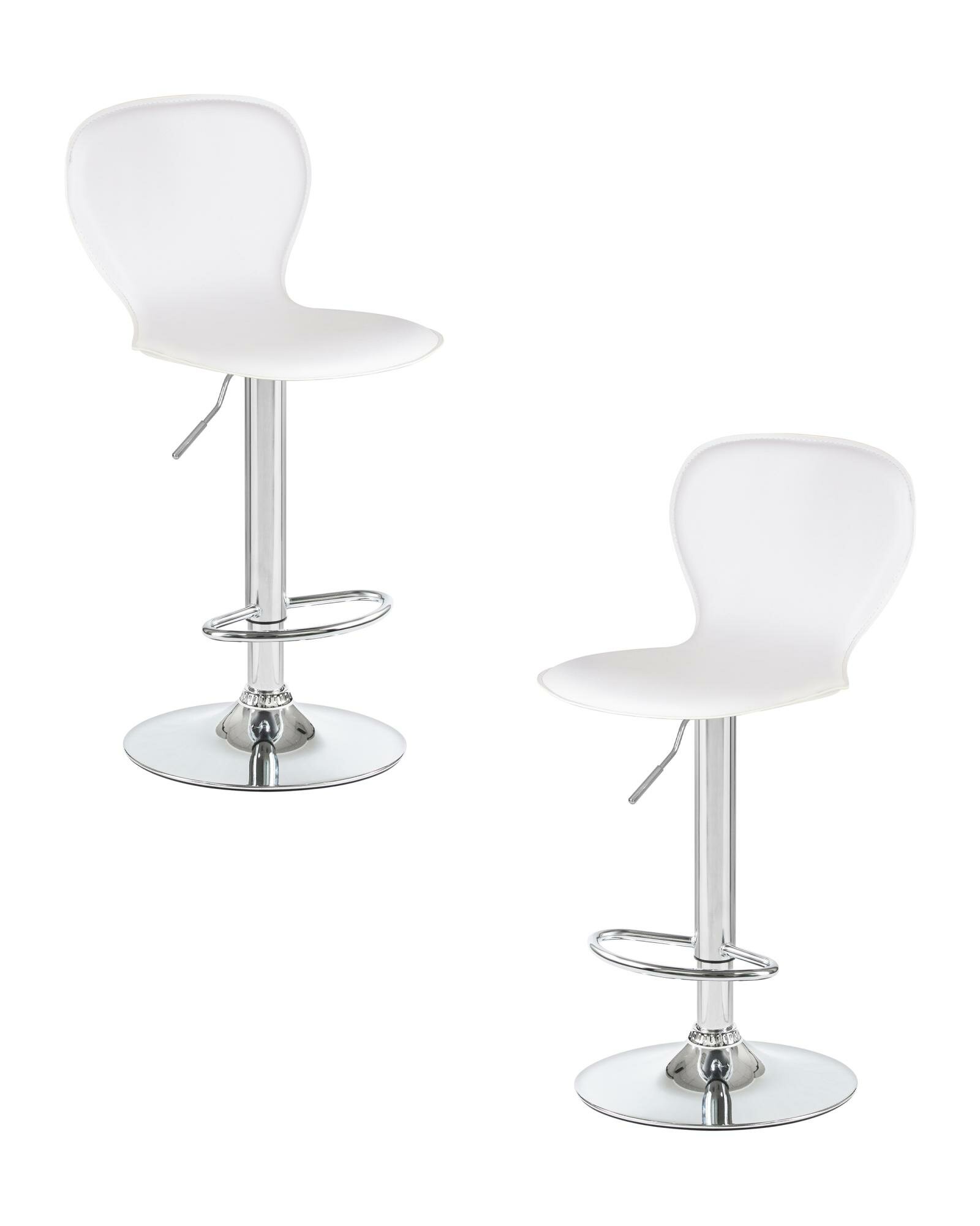 Стул ELISA DOBRIN белый, экокожа и металл, мягкое сиденье, без подлокотников