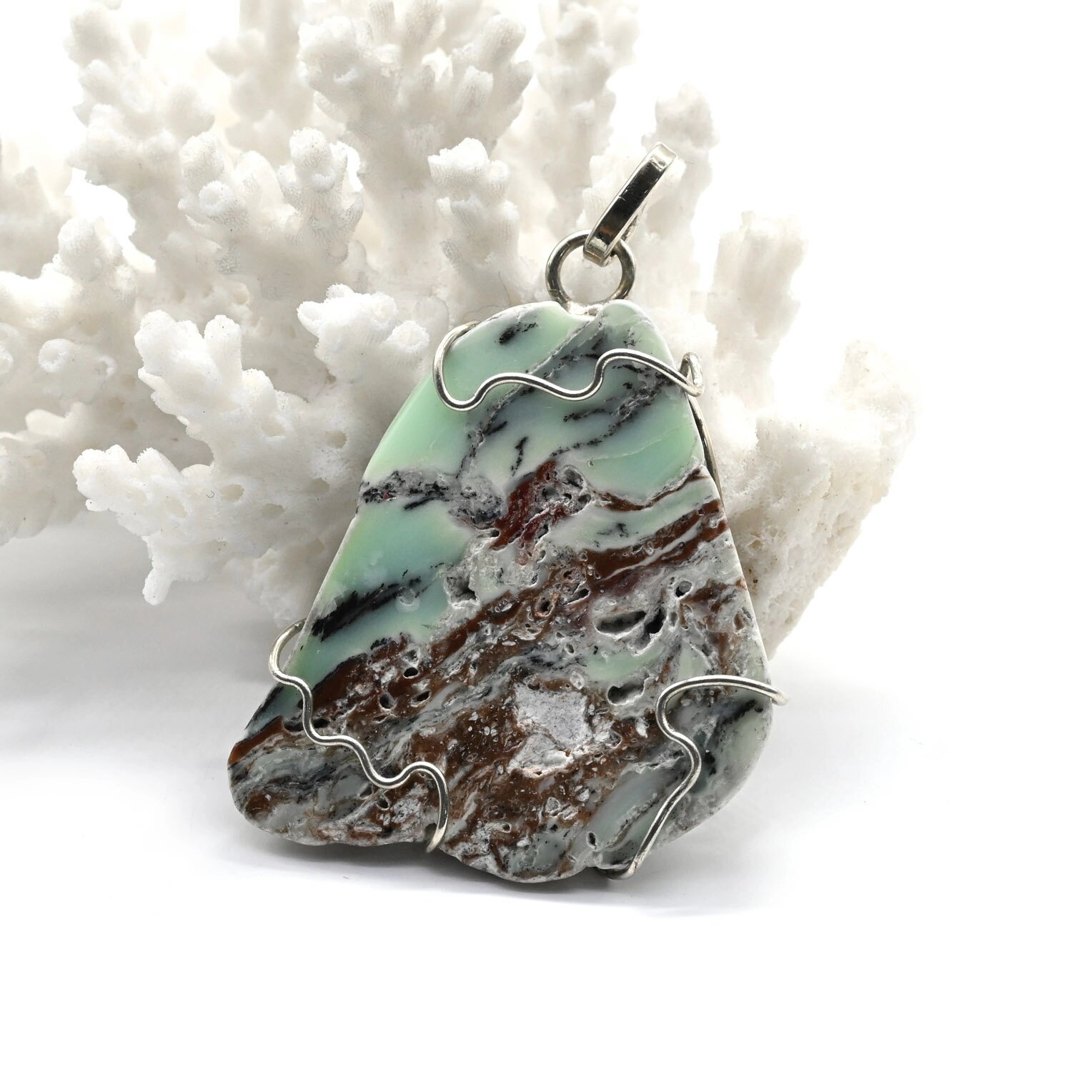 Подвеска, хризопраз