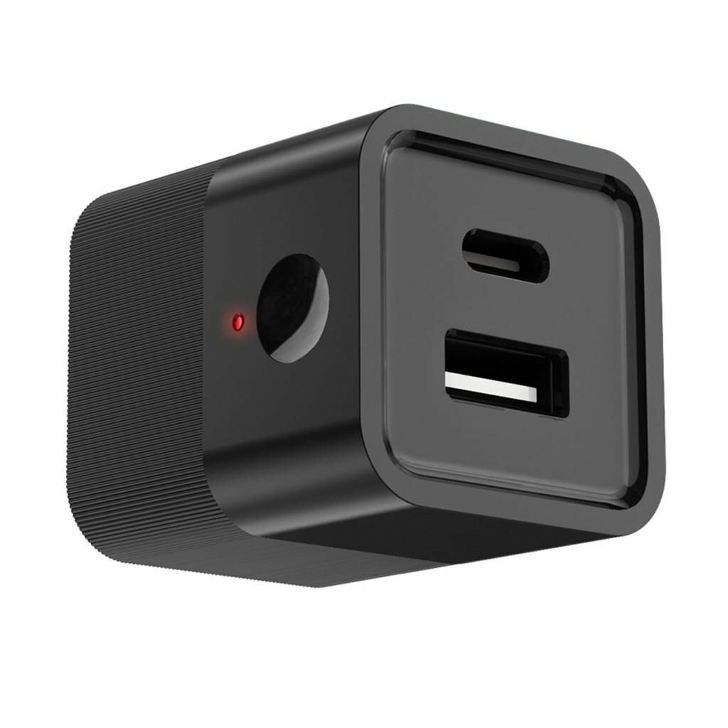Портативный USB -зарядный адаптер энергоэффективная функция таймера для домашних устройств, Черный - Порт C