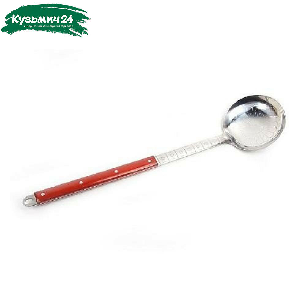 Шумовка нержавейка большая с деревянной ручкой