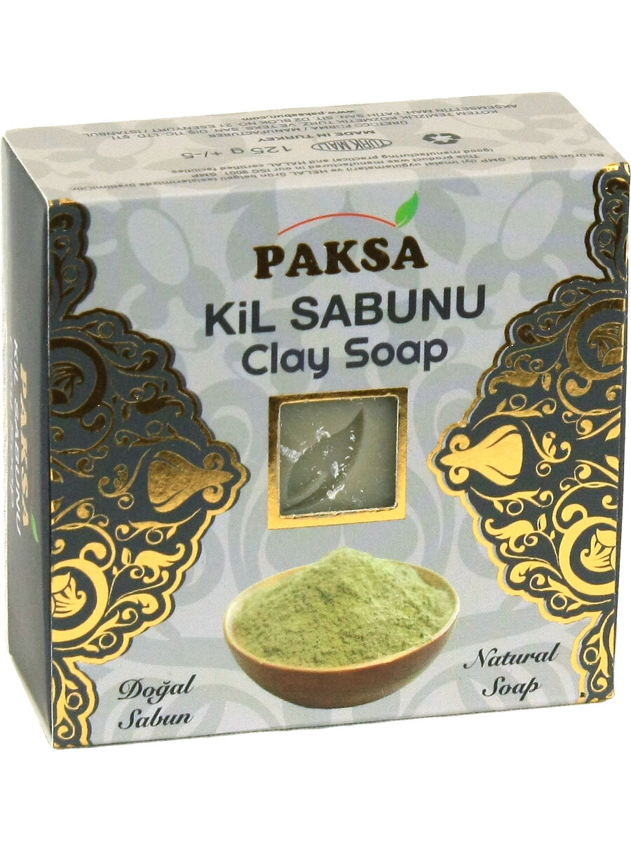 Мыло турецкое Paksa с косметической глиной, для бани, сауны, хаммама, 125 г