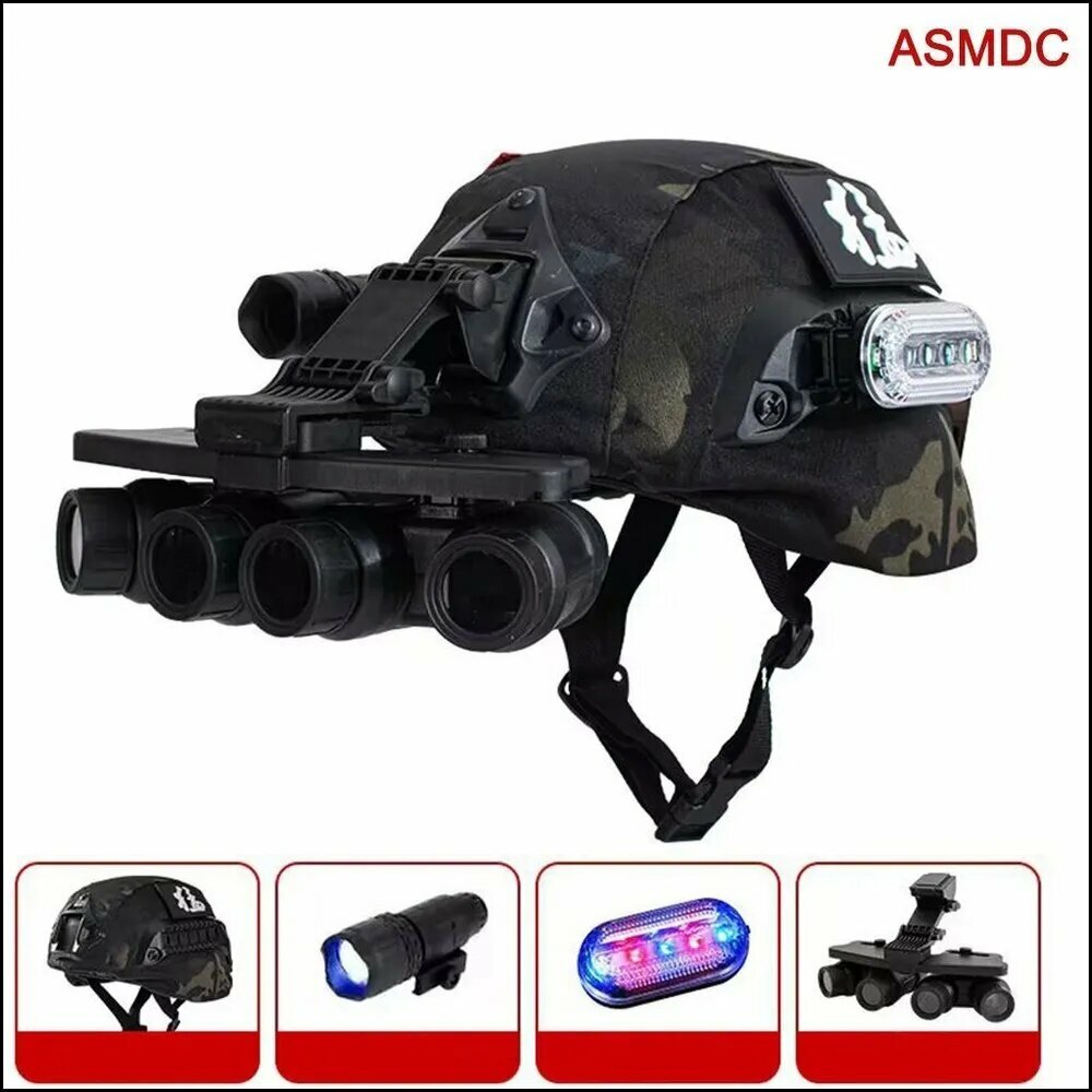 Тактический шлем, подходящий для детей, в комплекте фонарик, Модель телескопа