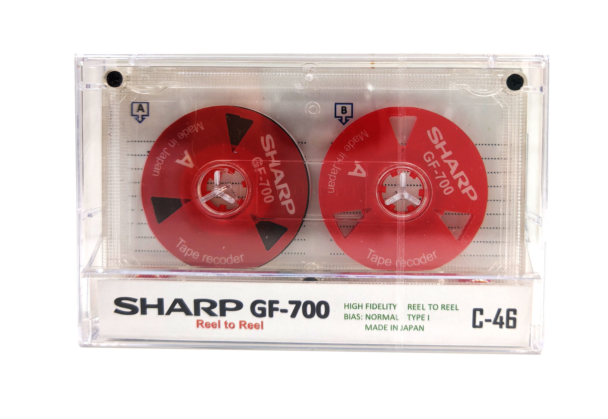 Аудиокассета "SHARP GF-700" с красными катушками