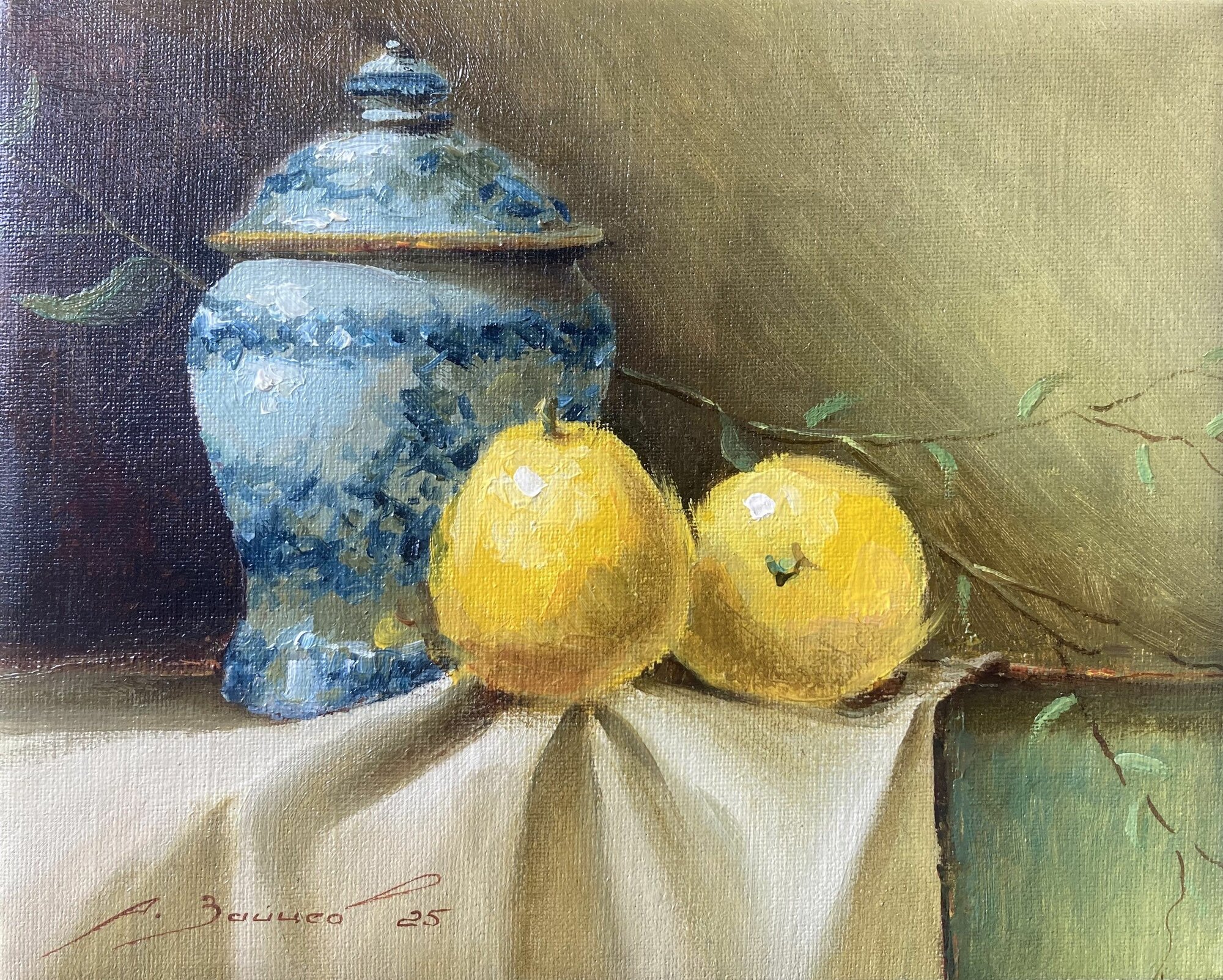 ART-Salon at Oktyabrskaya "Натюрморт с лимонами ", 20х25 см; холст, масло; авторская работа