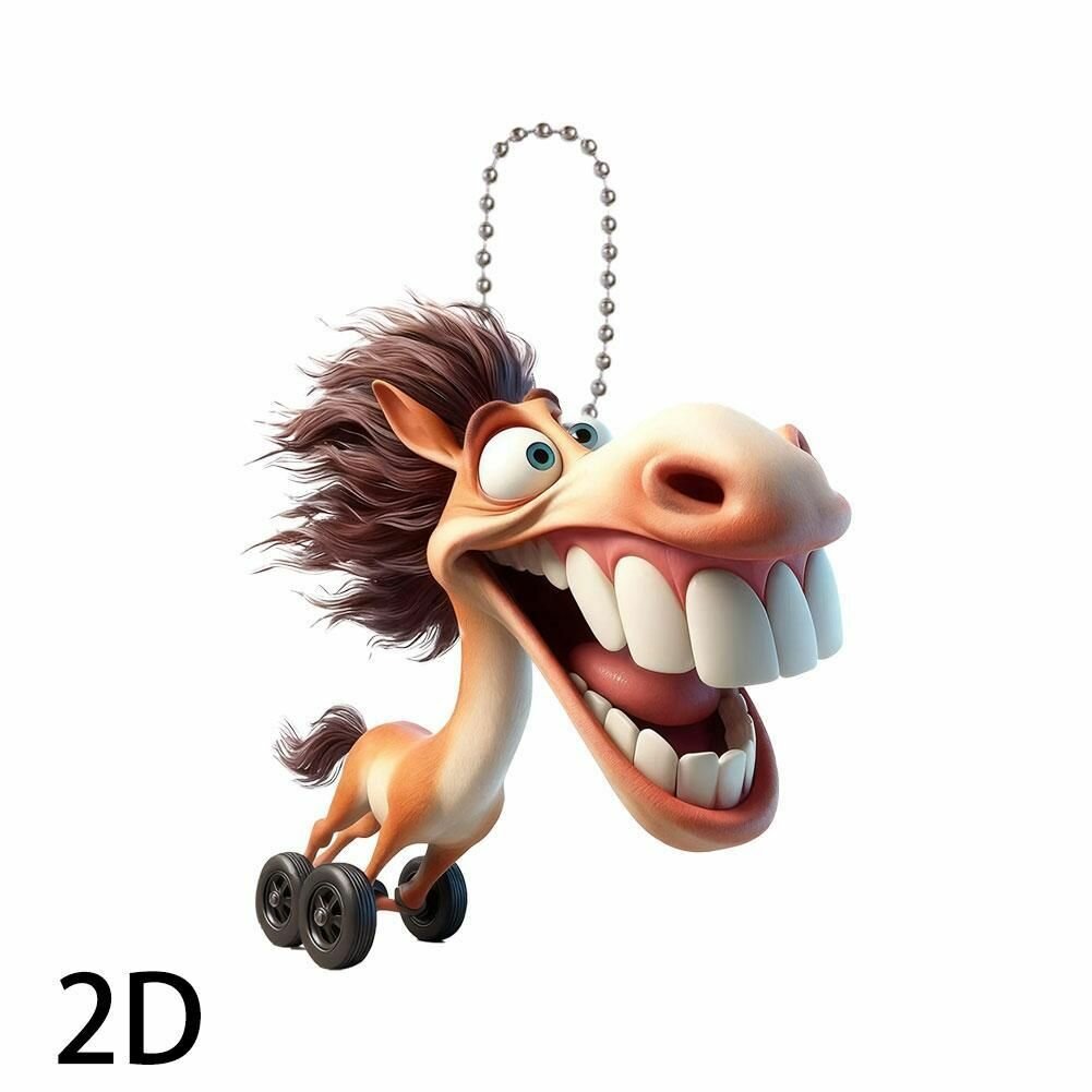 Автомобильный кулон 2D "Big Mouth Horse"
