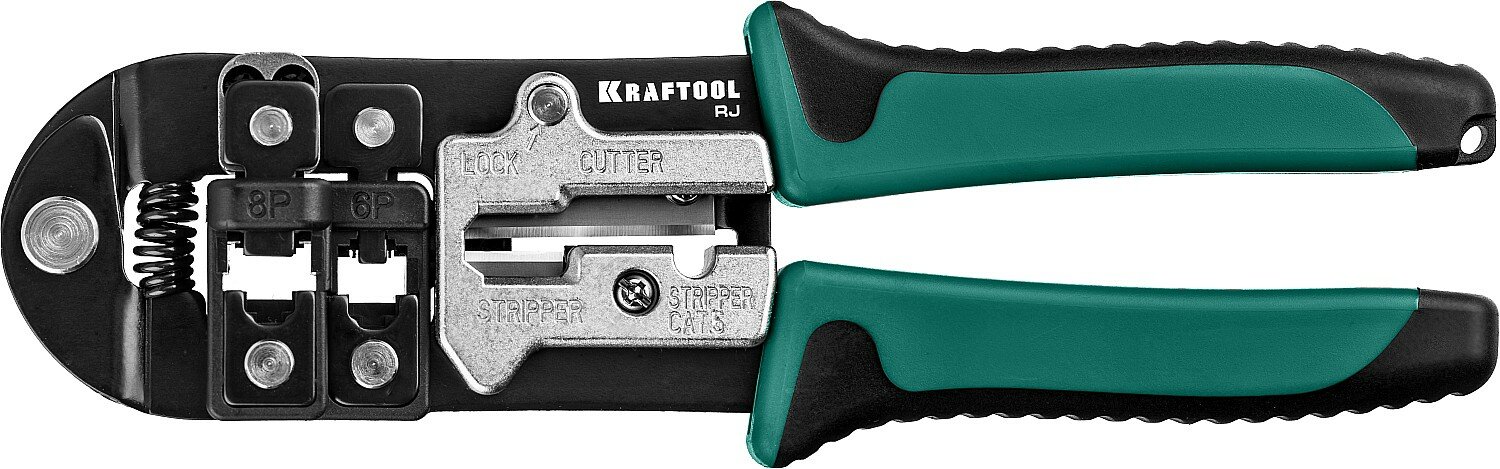 KRAFTOOL RJ, (RJ45, RJ11, RJ12), универсальный кримпер (22699)