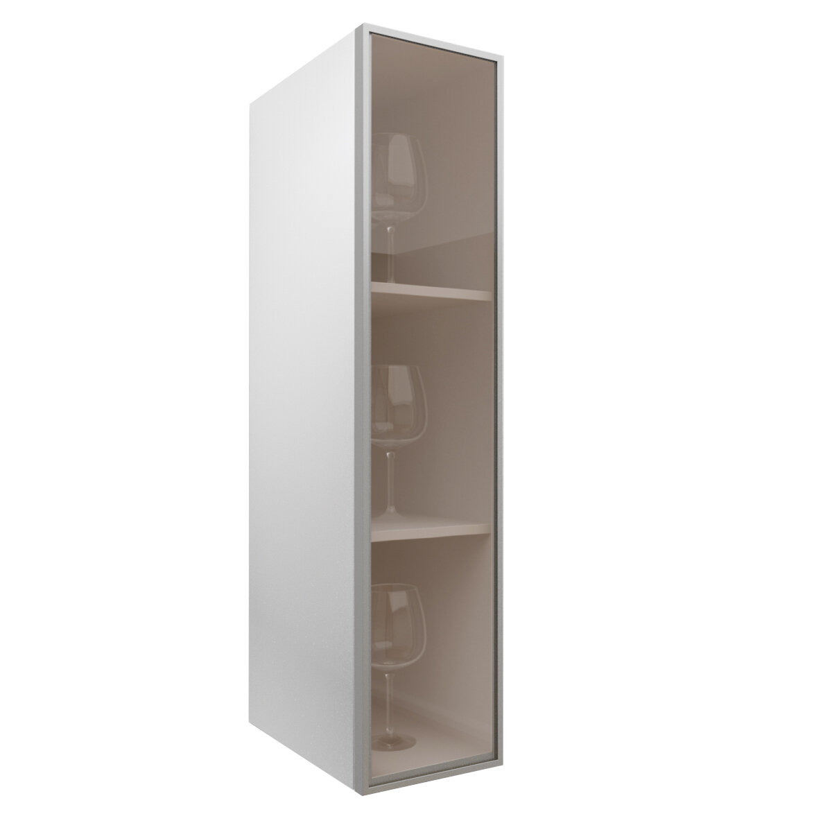 Фасад из алюминиевого профиля со стеклом Aluminum Glass 20х90х2 см, алюминий браш/бронза