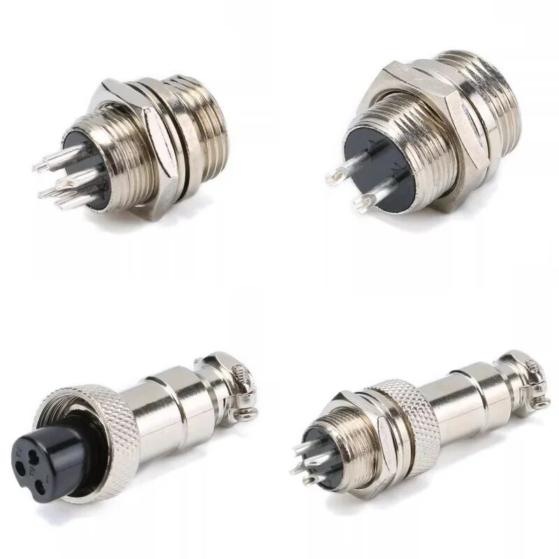 2 шт. авиационная вилка GX12/GX16/GX20, разъём "папа-мама", 2/3/4/5/6/7/8/9/10 ядер