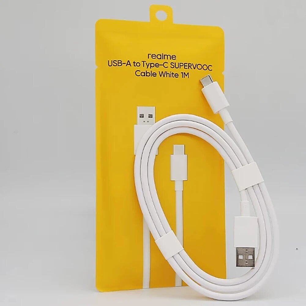 Оригинальный кабель Realme 12A USB A — USB C для зарядки, 100 см для Real Me GT2 GT5 GT6 GT7 GT8 Pro Neo 5se 6se 7se OPPO Find X9