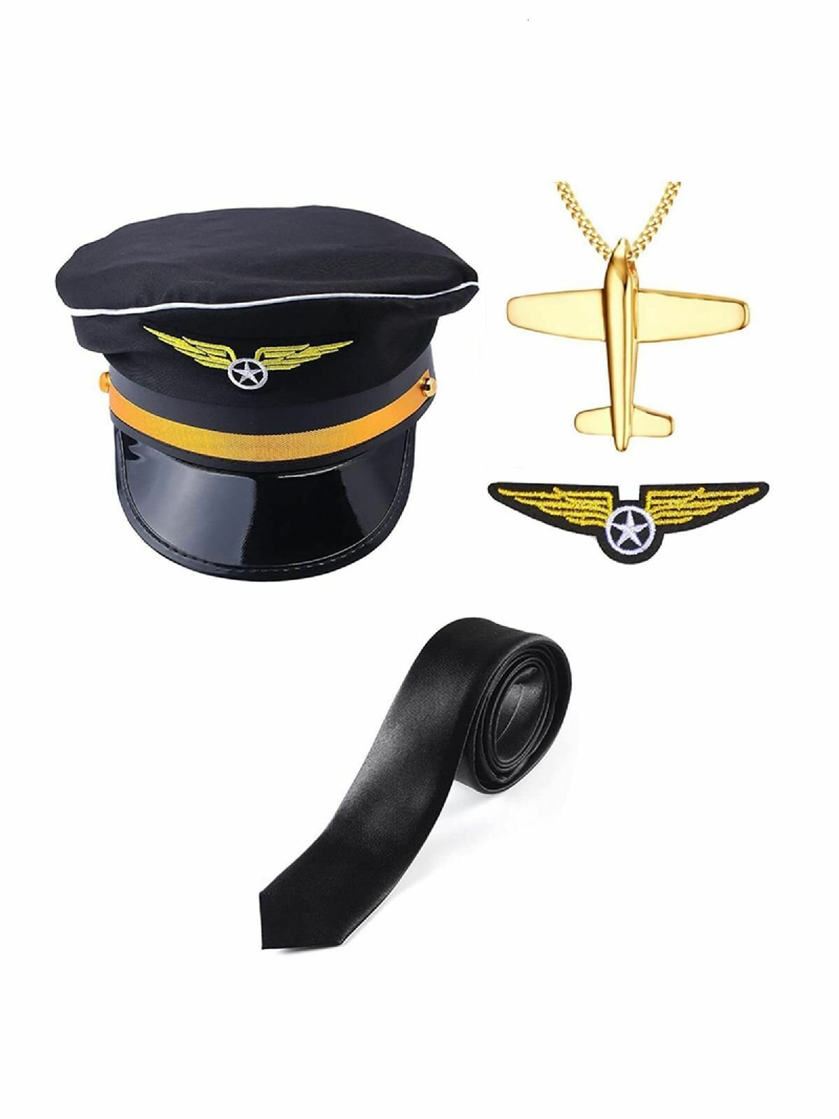 Комплект костюма капитана авиалинии, костюмы для ролевых игр стюардессы, аксессуар для косплея пилота для мужчин и женщин на Хэллоуин и маскарад, - Набор 8