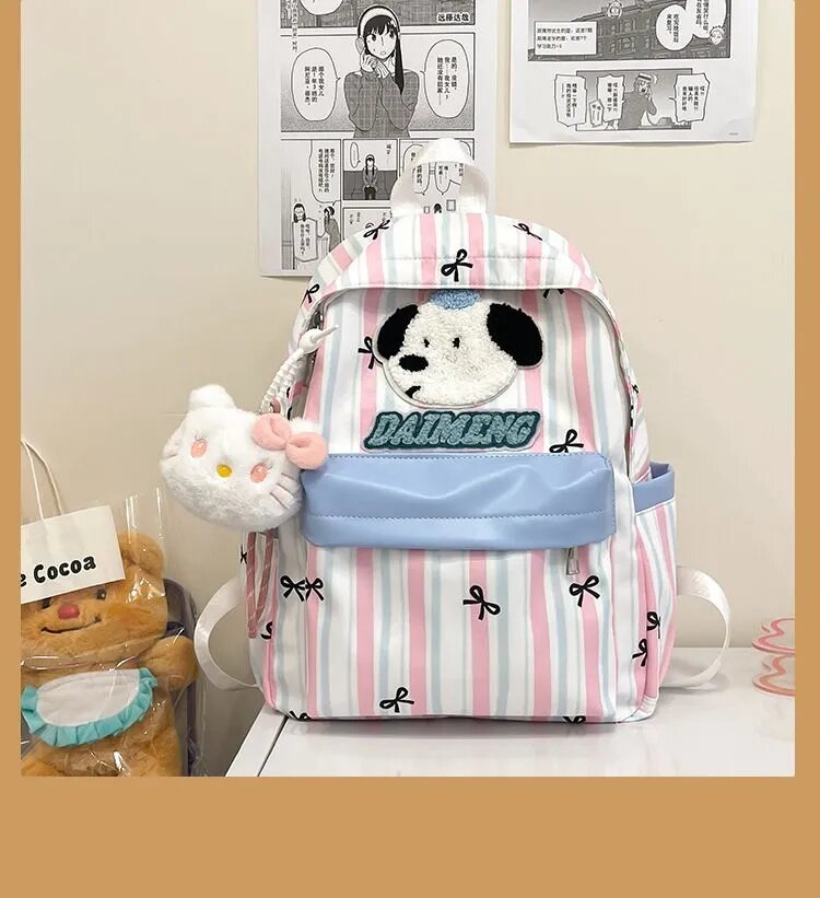 Мультяшный милый рюкзак Hello Kitty большой емкости для девочек 2025 года, новый стиль, универсальная школьная сумка студентов и поездок на работу