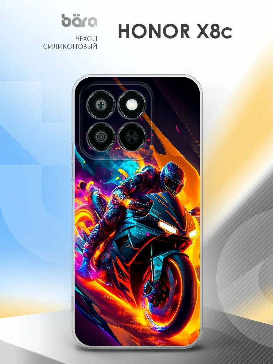 Чехол на Honor X8c, Хонор Икс8с, противоударный, силиконовый, с рисунком