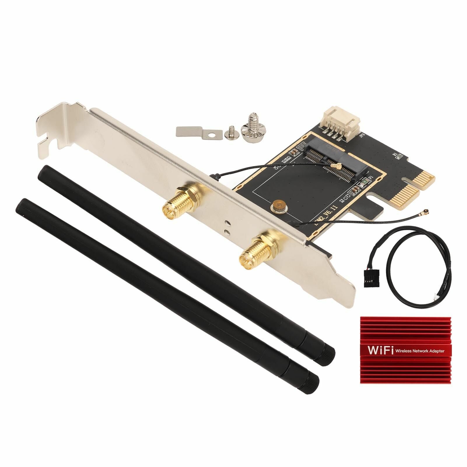 Адаптер M.2 на PCIe с двойной антенной для ПК