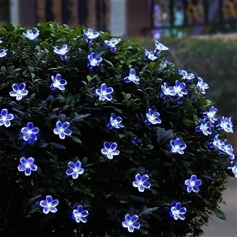 Солнечные гирлянды LED, синий, 20 штук