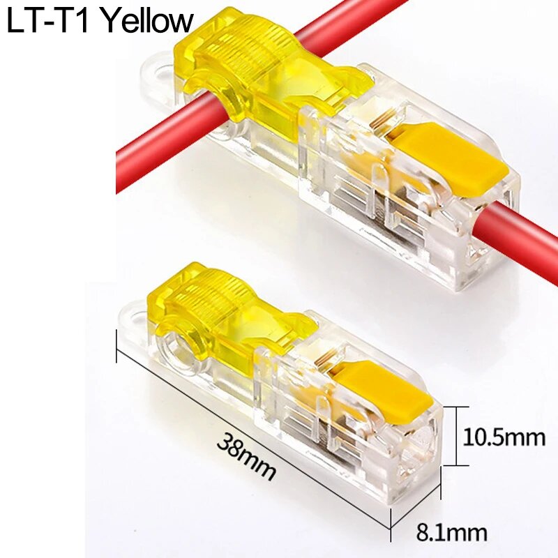 Т-образный соединитель кабеля ПА6 220В 5PCS, LT-T1 Yellow