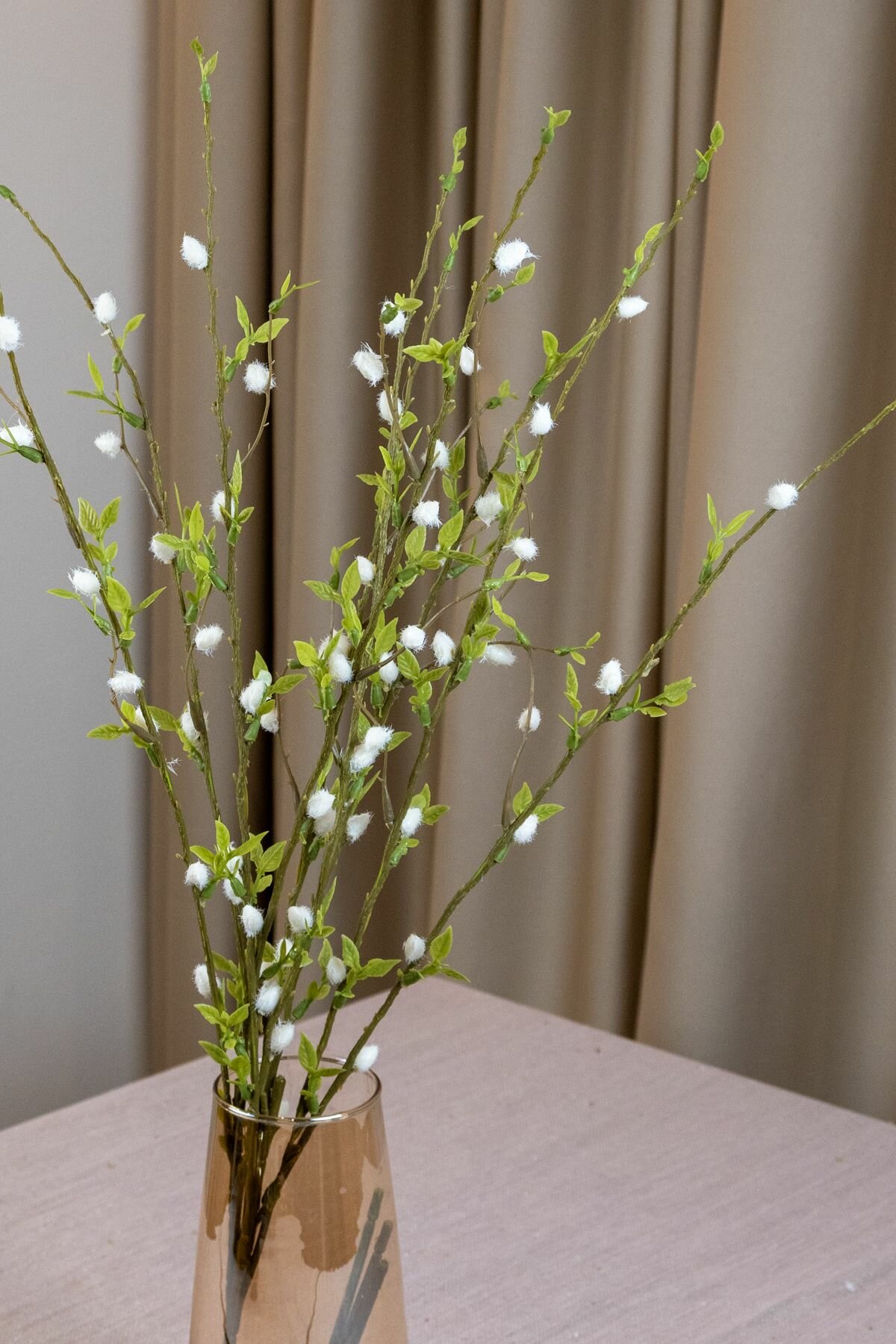 Верба искусственная пасхальная 3 ветки для декора интерьера 75 см флористическая