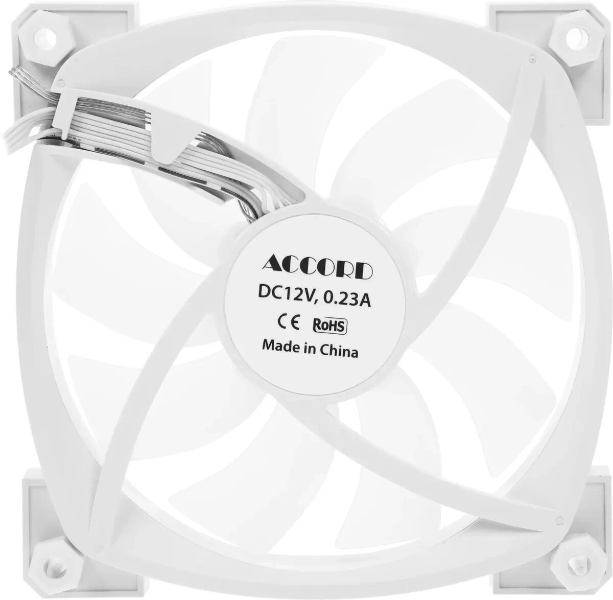 Вентилятор для корпуса Accord ACC-U12 ARGb 120х120x25 белый 4-pin 27дБ (ACC-U12 ARGb белый) brown box