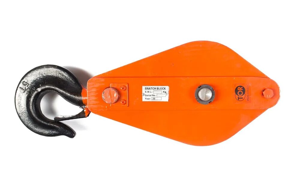 11551 Блок монтажный однорольный с крюком TOR HQG(L) K1-5,0 т с откидной щекой