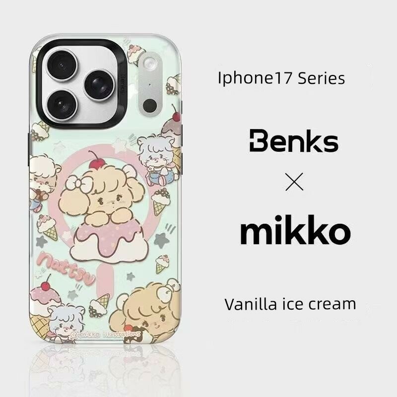 Магнитный чехол для iPhone 17 Pro Max с рисунком Клубничное Мороженое, ударопрочный, премиум-защита для мобильного
