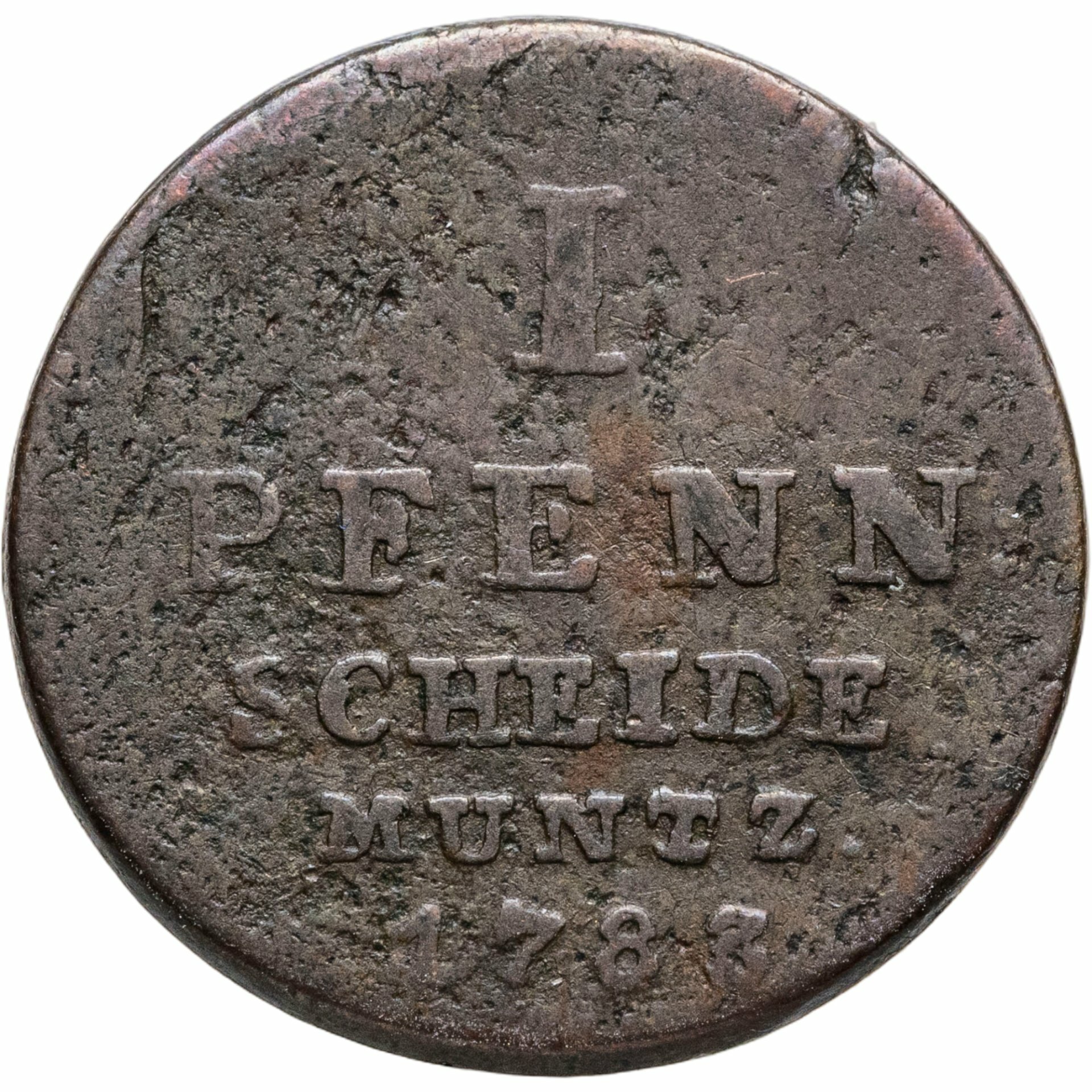 Брауншвейг-Люнебург 1 пфенниг pfenning 1788, Медь, в сохранности F