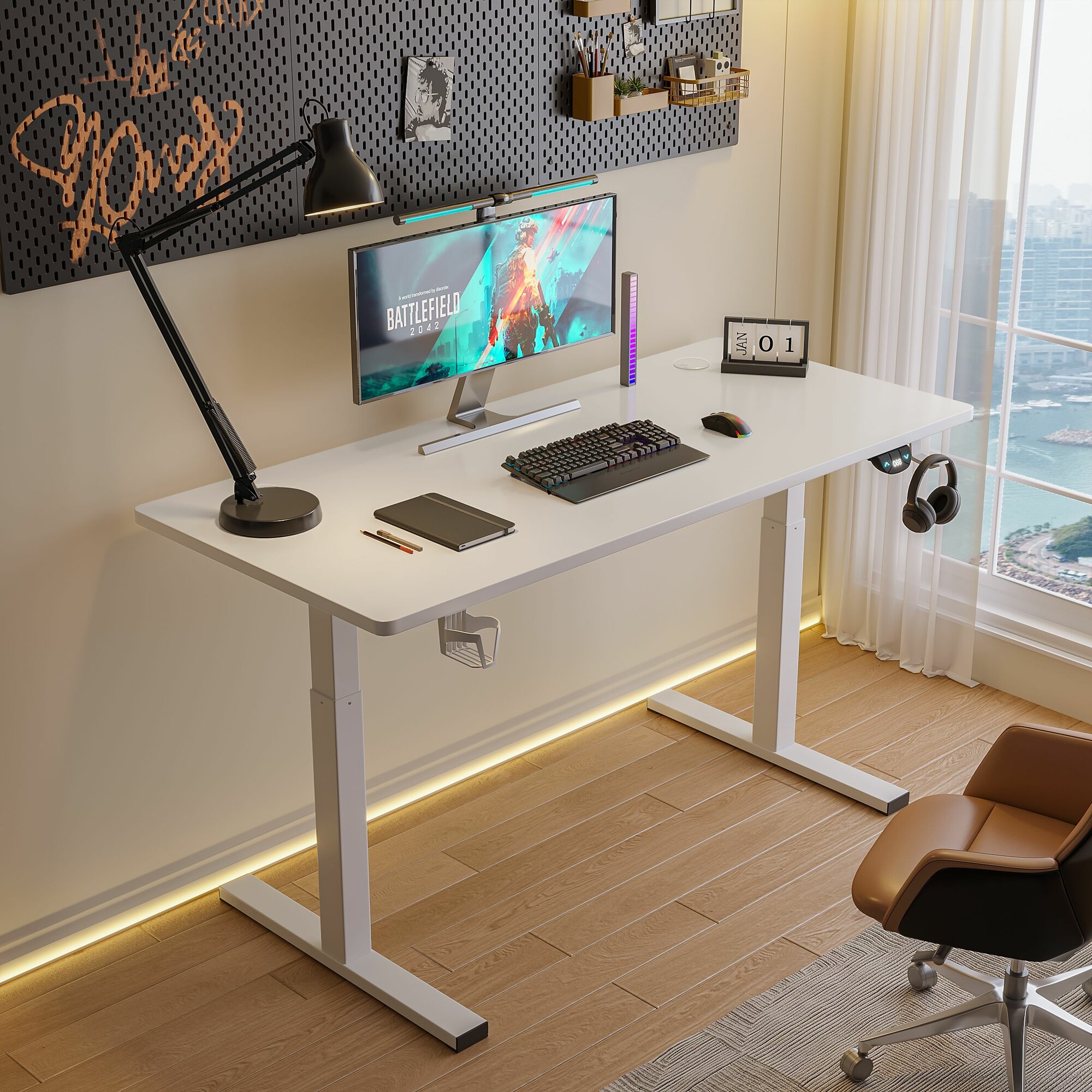 Компьютерный стол "Без бренда", белый, металл, универсальный, 120 х 60 х 74 см