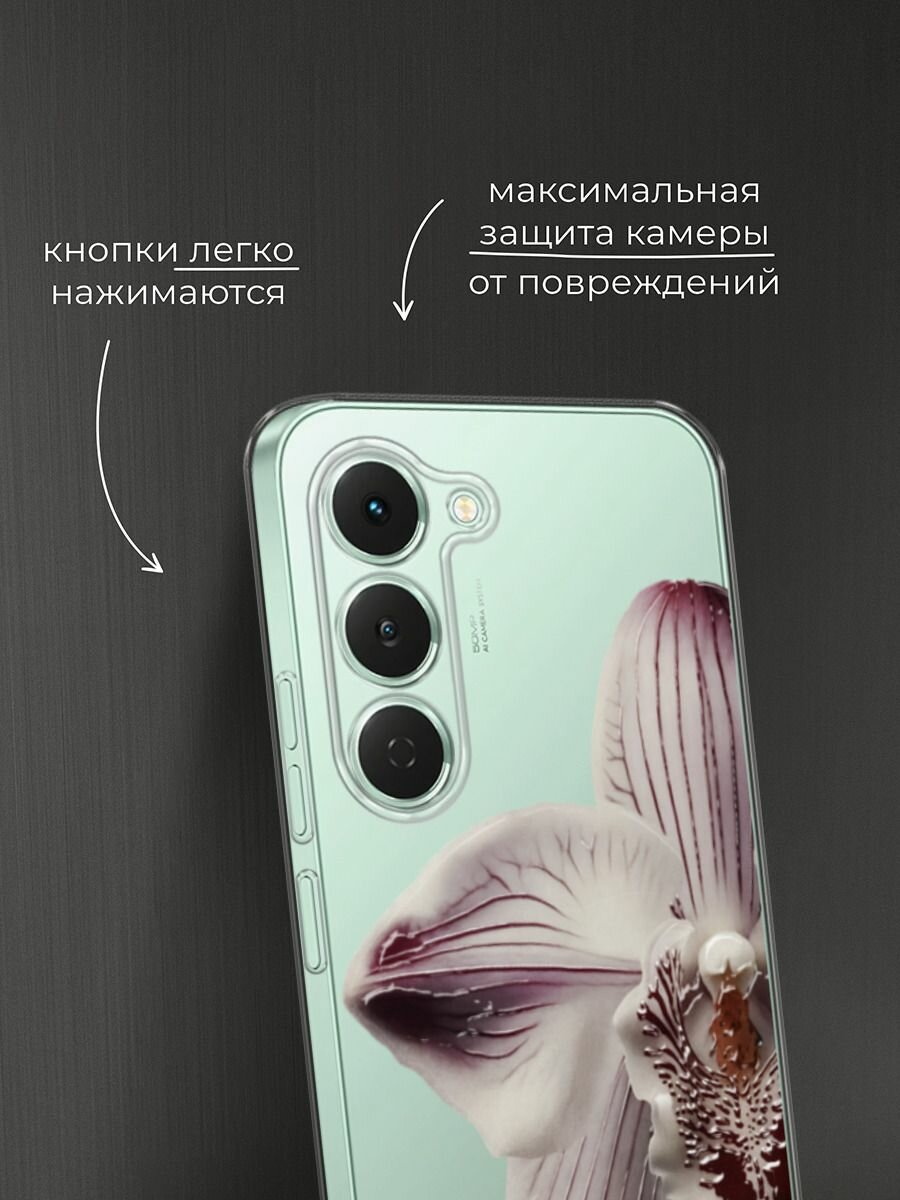 Чехол на Tecno Spark 40 Pro / Текно Спарк 40 Про с принтом Белая орхидея — фото 1